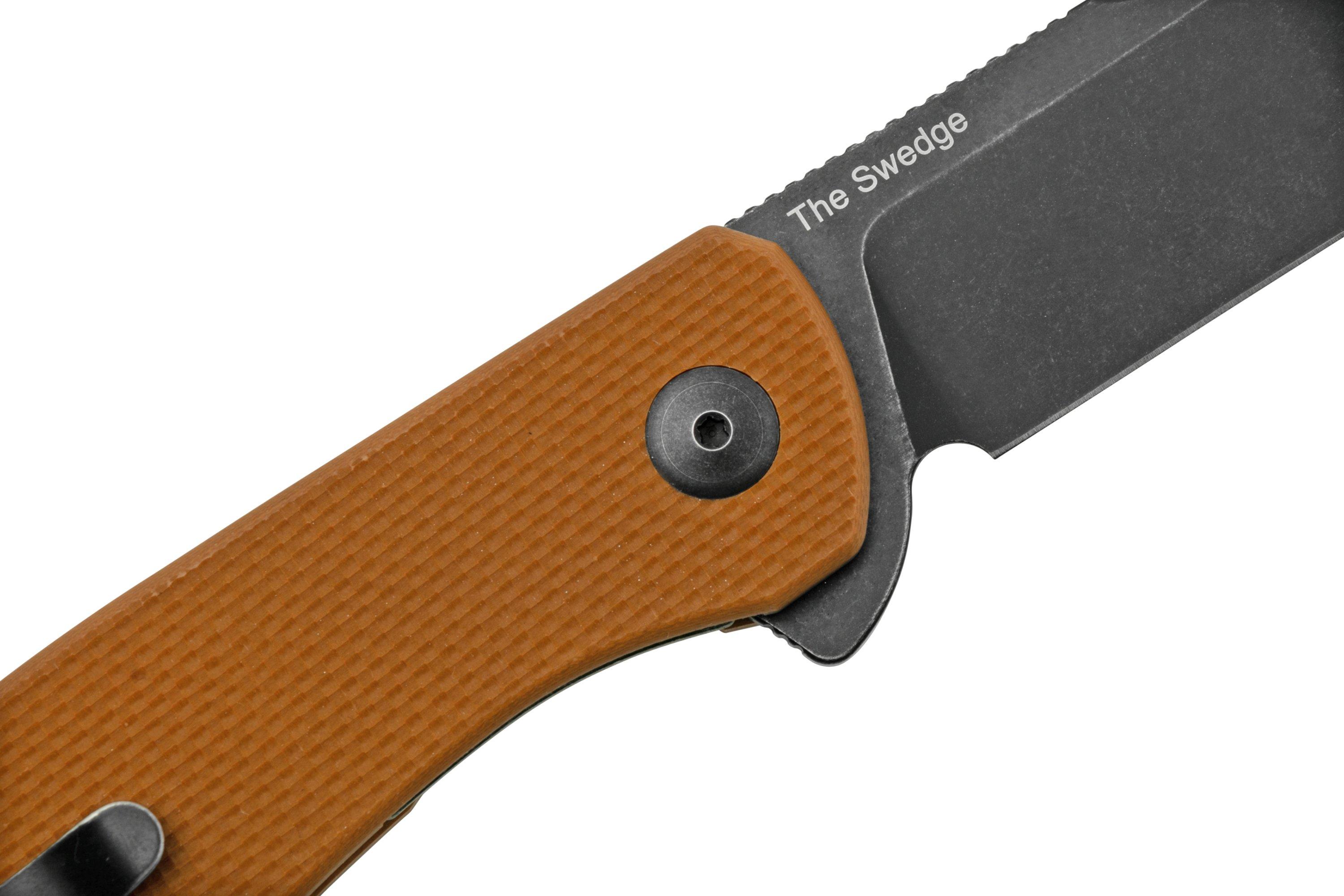 Kizer The Swedge L4001A1, Brown G10, pocket knife | Advantageously ...