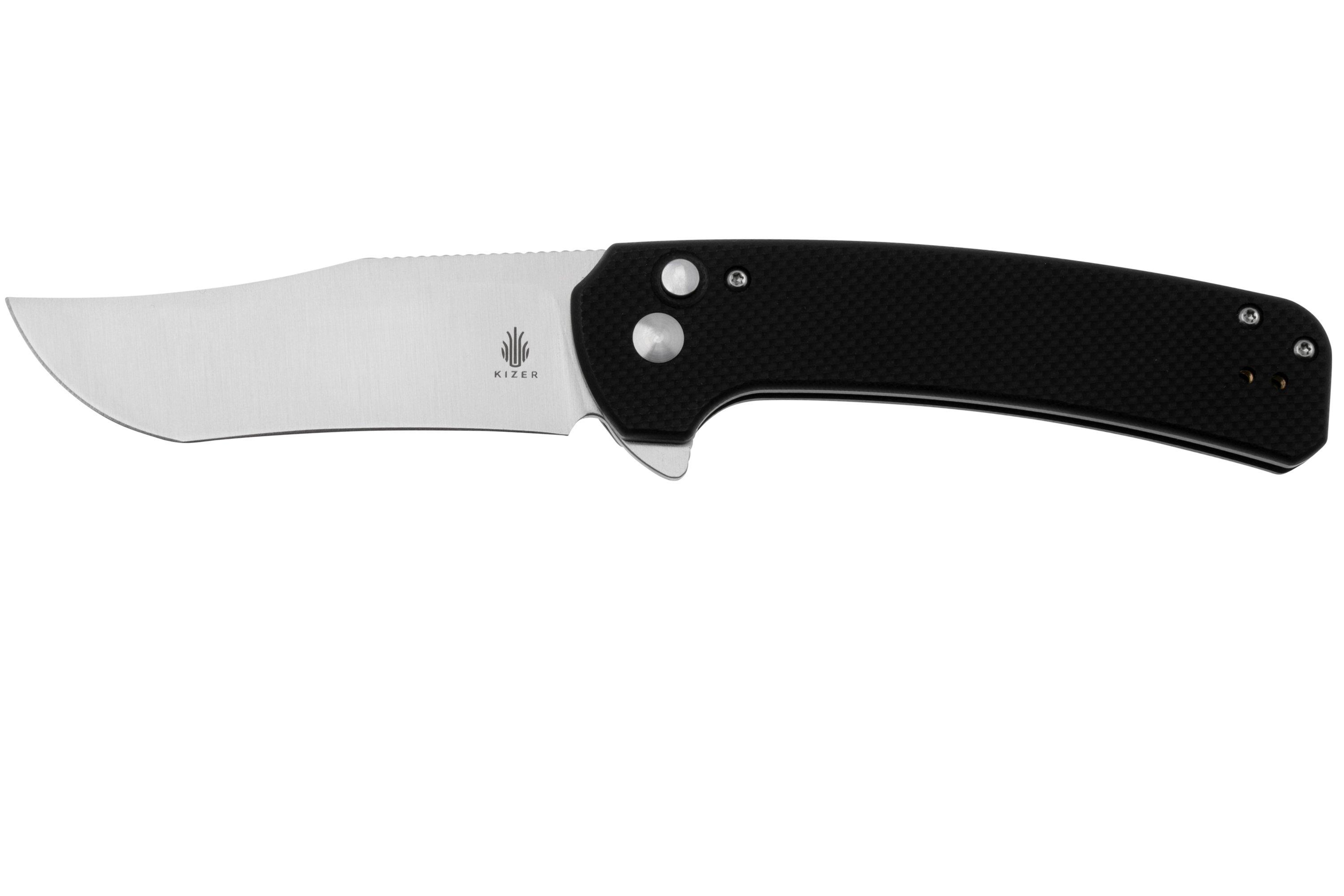 Kizer Gryphon L4010A1 Button Lock, Black G10, navaja, diseño Azo ...