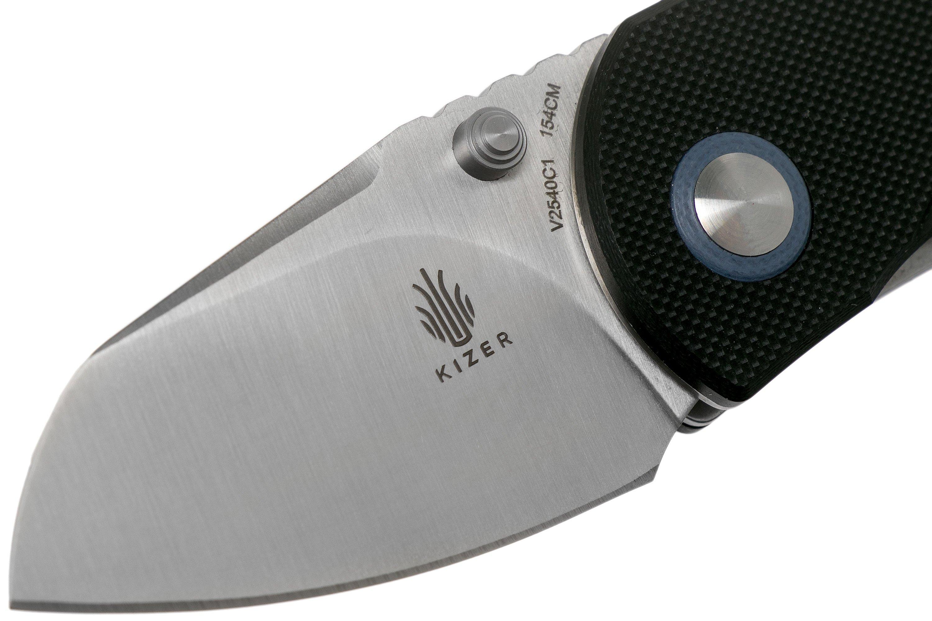Kizer Contrail V2540C1 Black G10 pocket knife, Justin Lundquist design ...
