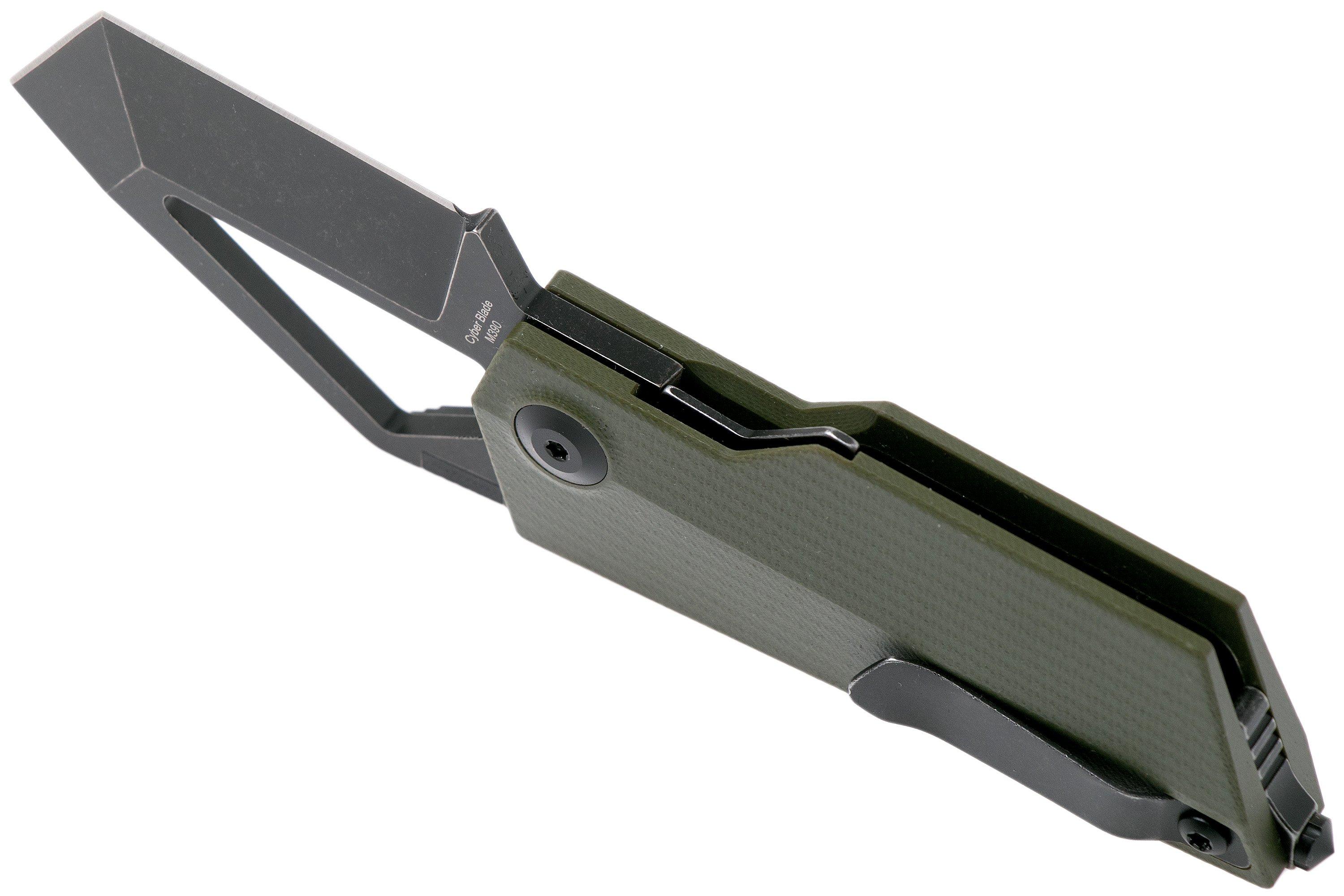 Kizer Vanguard CyberBlade Green G10 V2563A1 pocket knife, Yue design ...