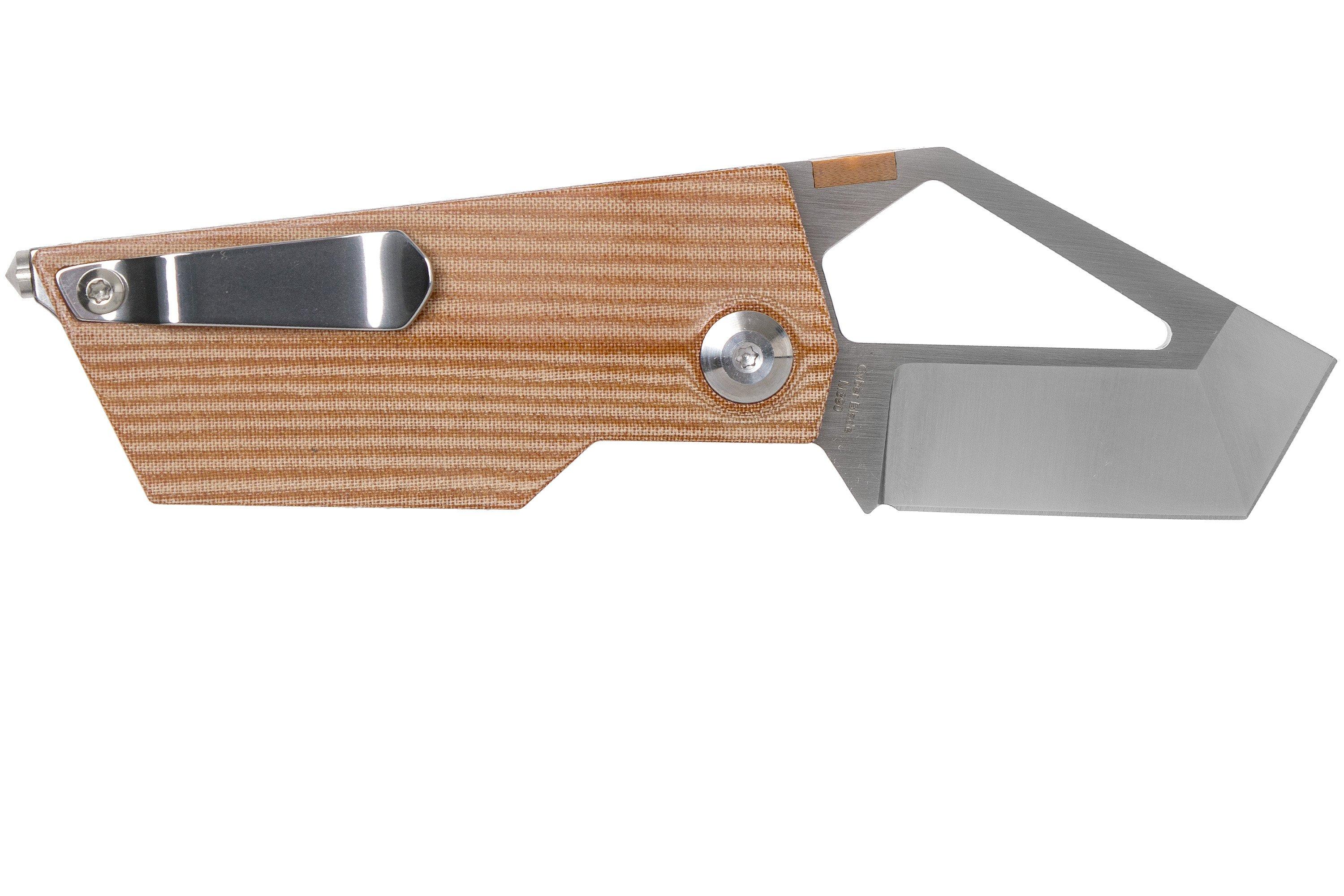 Kizer Vanguard CyberBlade Natural Micarta V2563A2 pocket knife, Yue ...