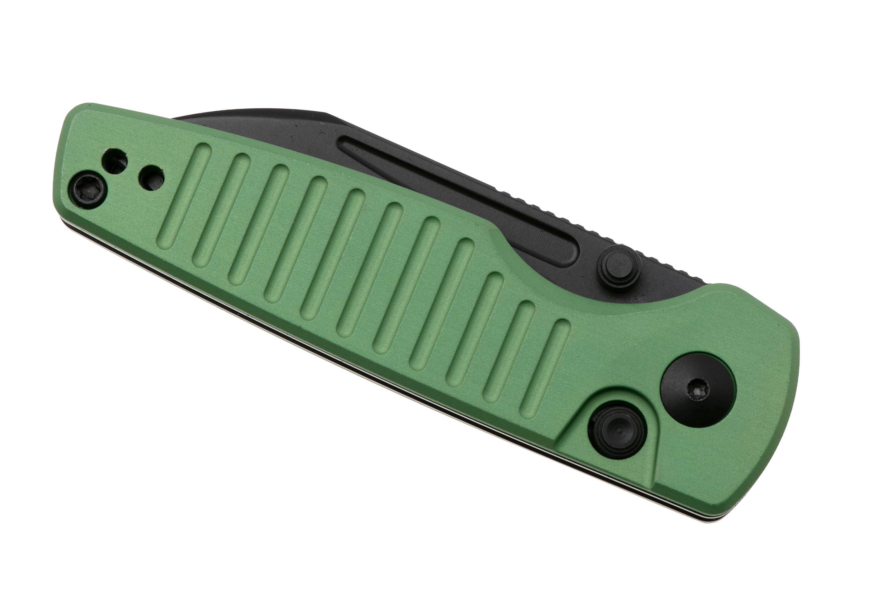 Kizer Parakeet V2706A5 Black PVD Nitro-V, Green Aluminum, pocket knife ...