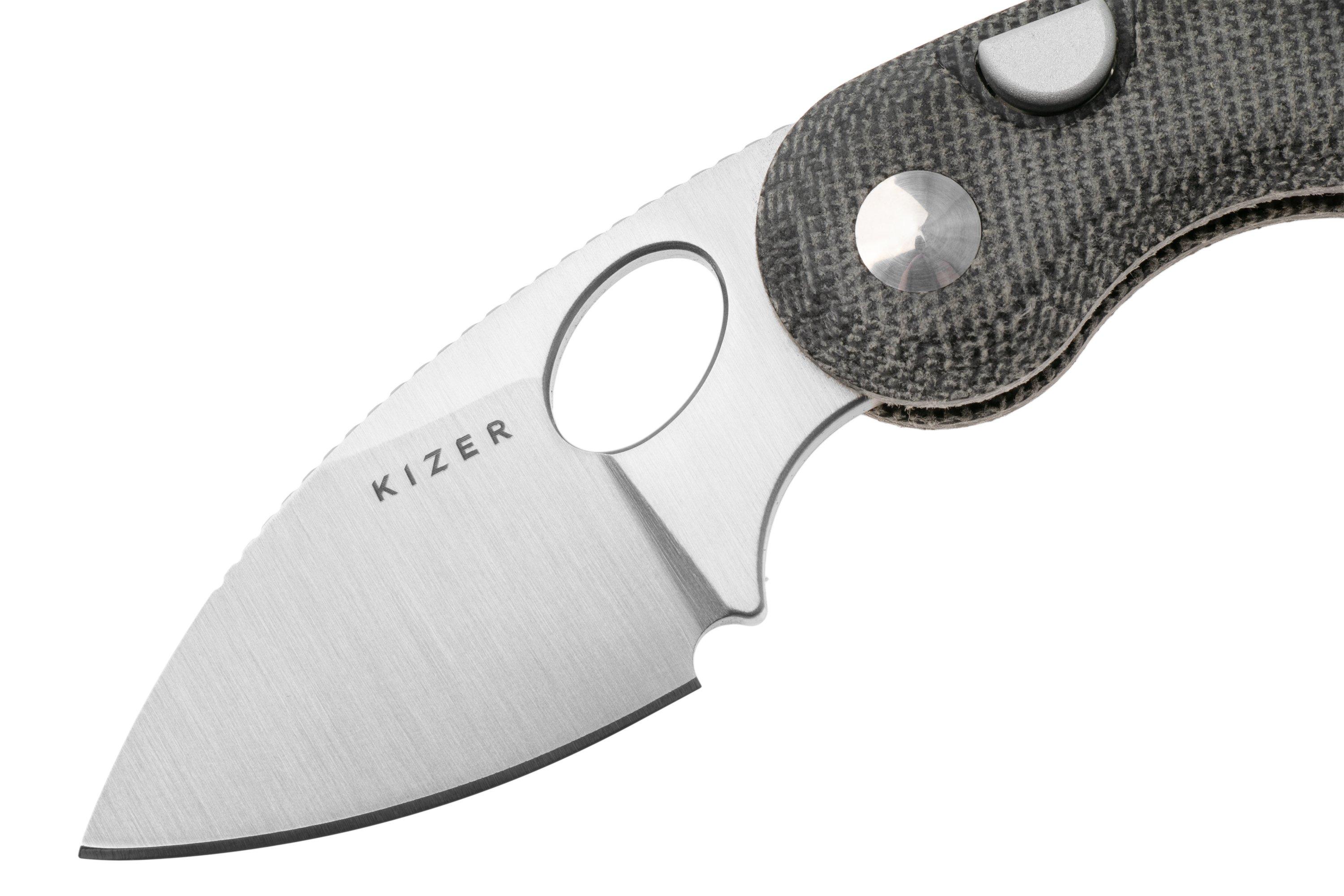 Kizer Microbe V2742A2 Satin, Norplex UltreX Micarta, pocket knife ...