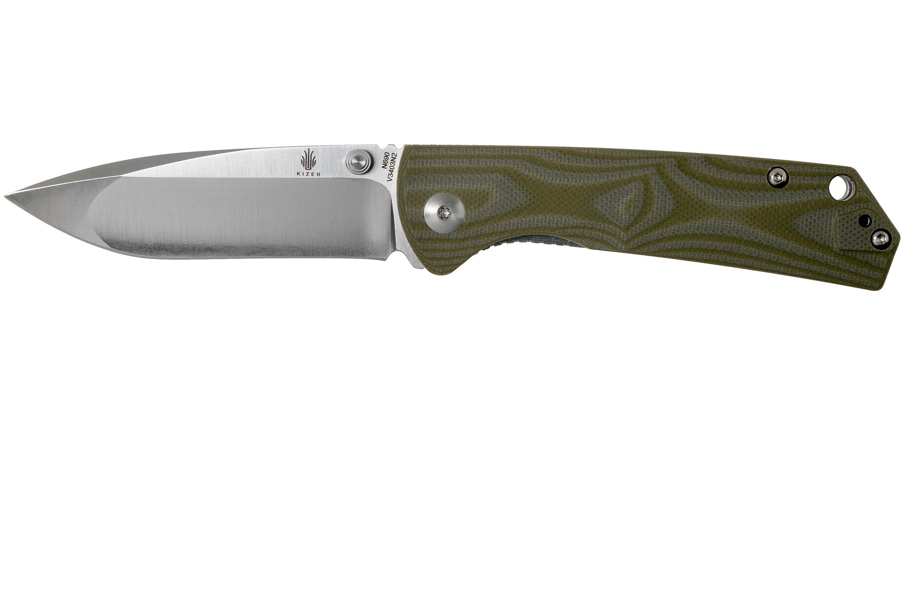 Kizer Vanguard V3 Vigor V3403N2 green pocket knife | Advantageously ...