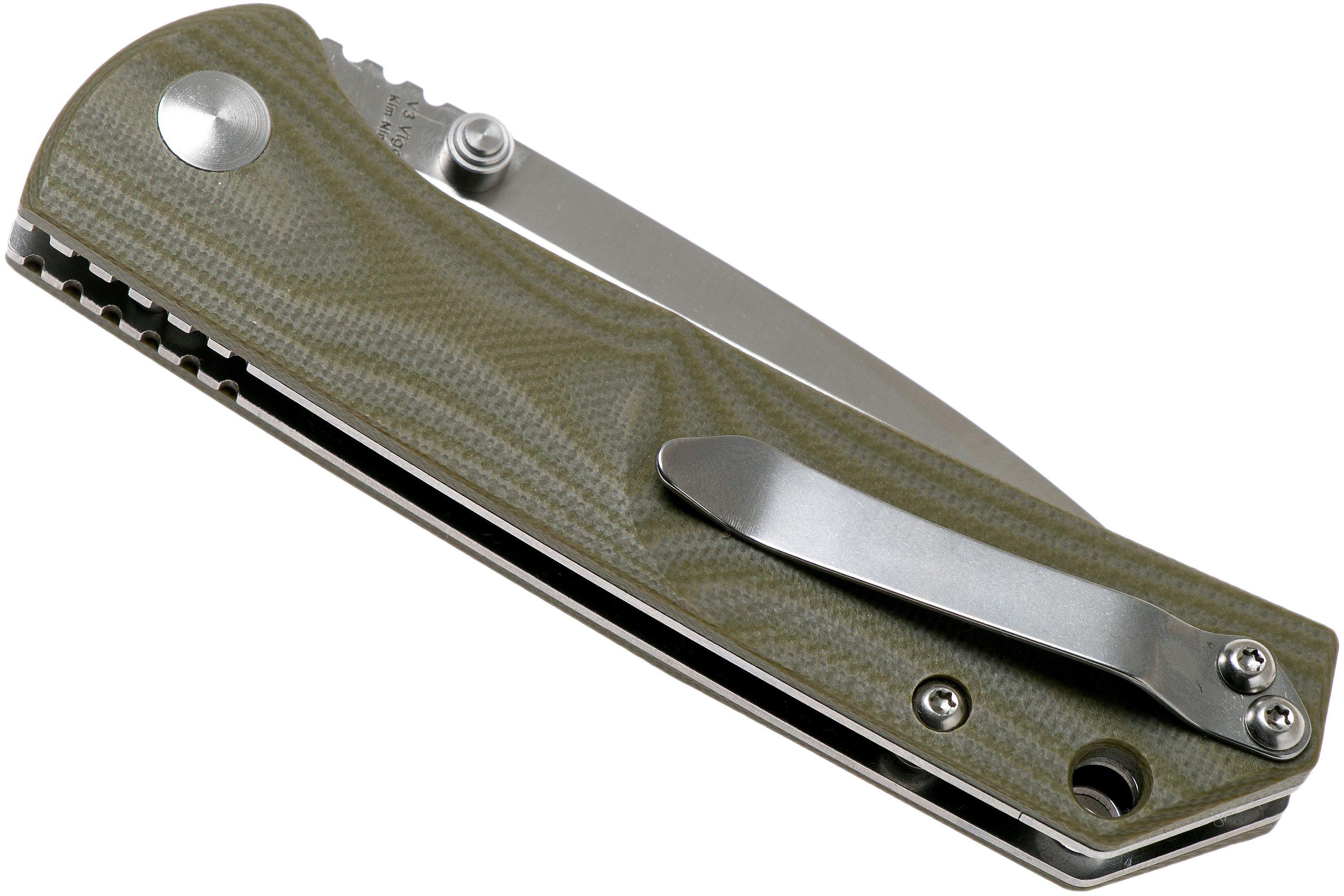 Kizer Vanguard V3 Vigor V3403N2 green pocket knife | Advantageously ...