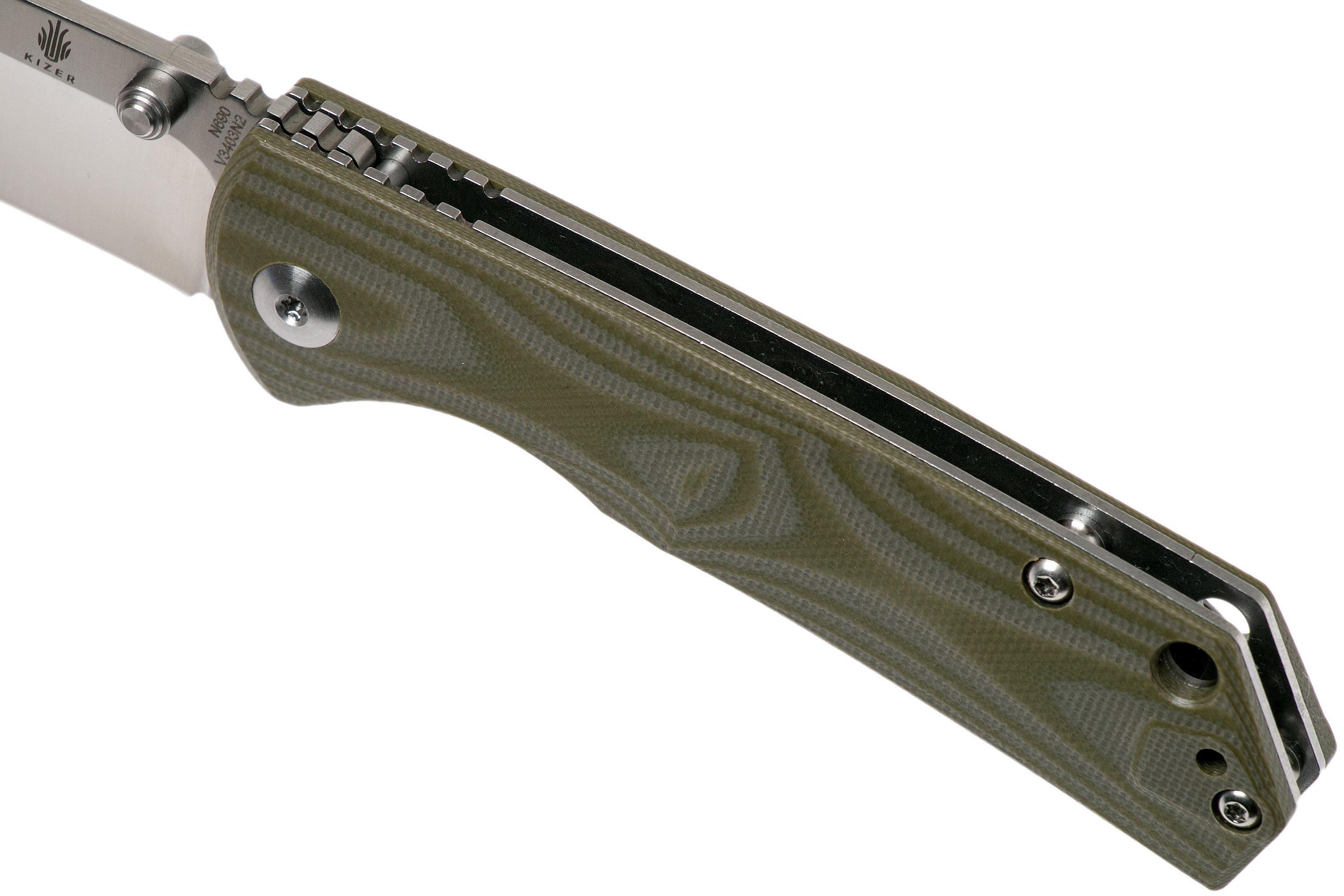 Kizer Vanguard V3 Vigor V3403N2 green pocket knife | Advantageously ...