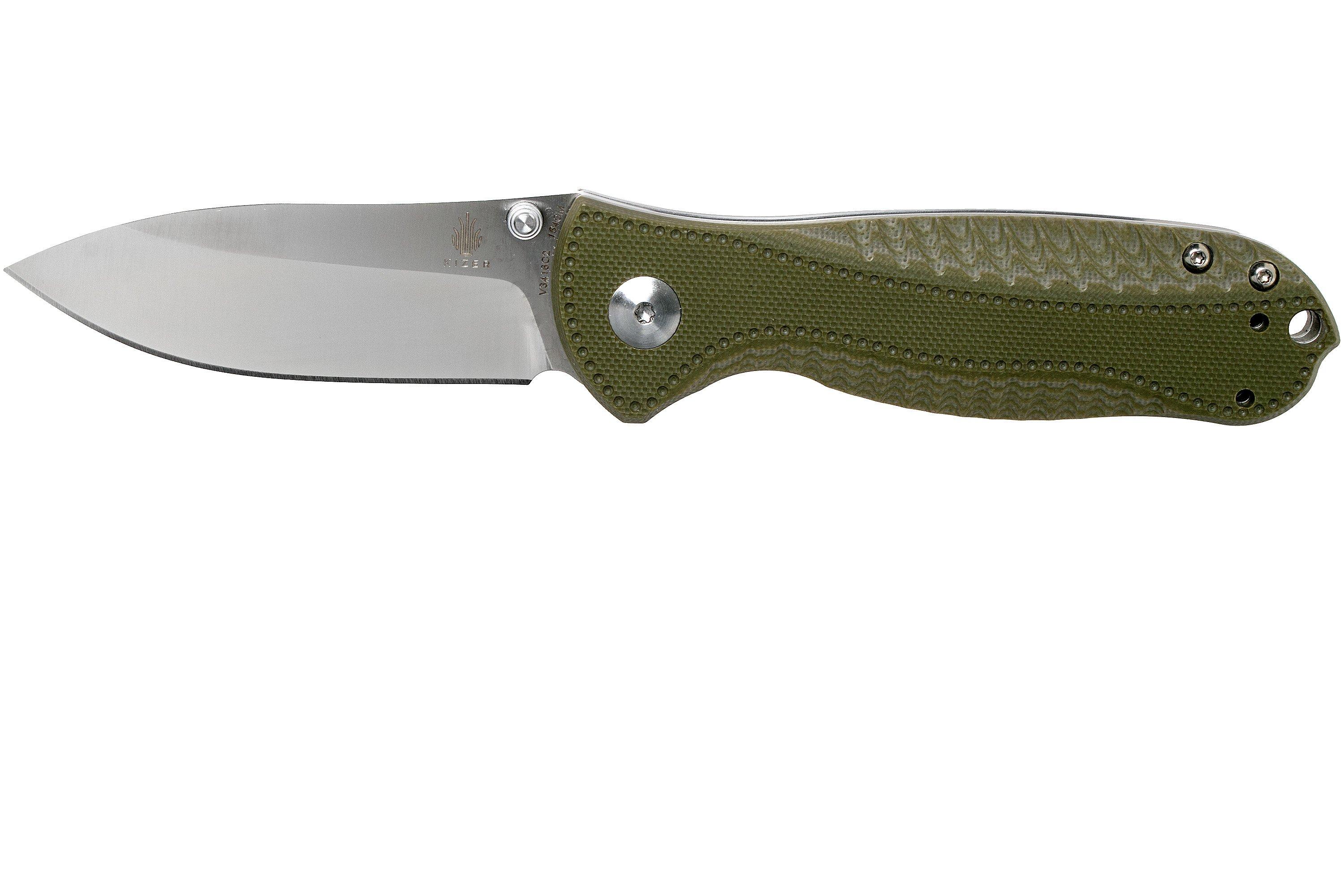 Kizer Vanguard Hunter Small V3416C2 green pocket knife | Advantageously ...