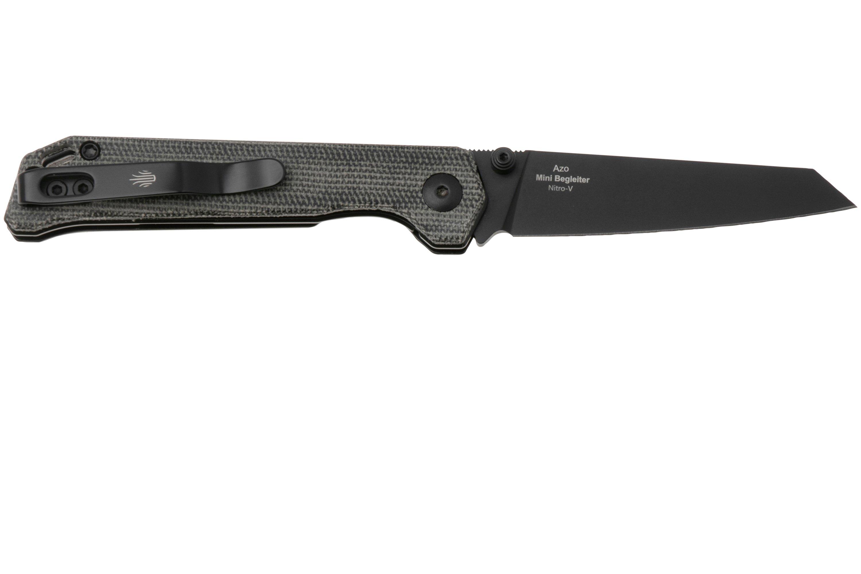 Kizer Begleiter Mini V3458RA1, Black Nitro-V, Chamfered Black Micarta ...