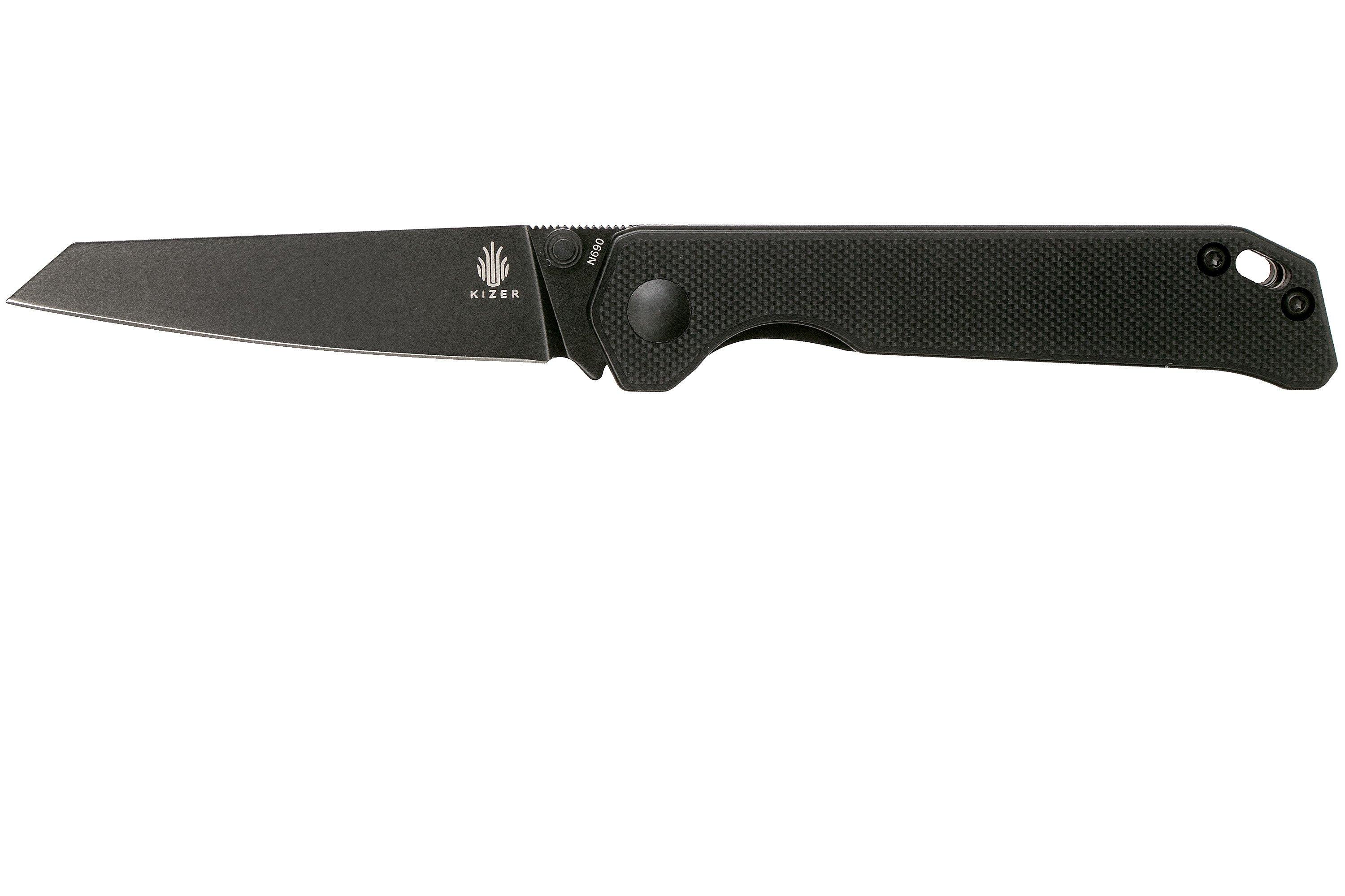 Kizer Begleiter Mini V3458RN5 N690, Black G10, pocket knife, Azo design ...