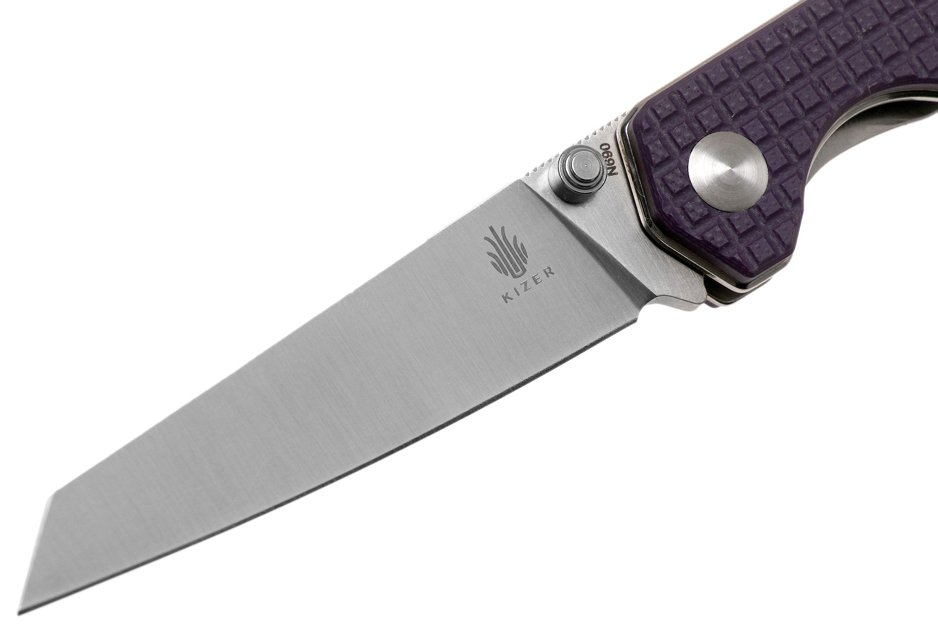 Kizer Begleiter Mini V3458RN5 N690, Purple G10, pocket knife, Azo ...