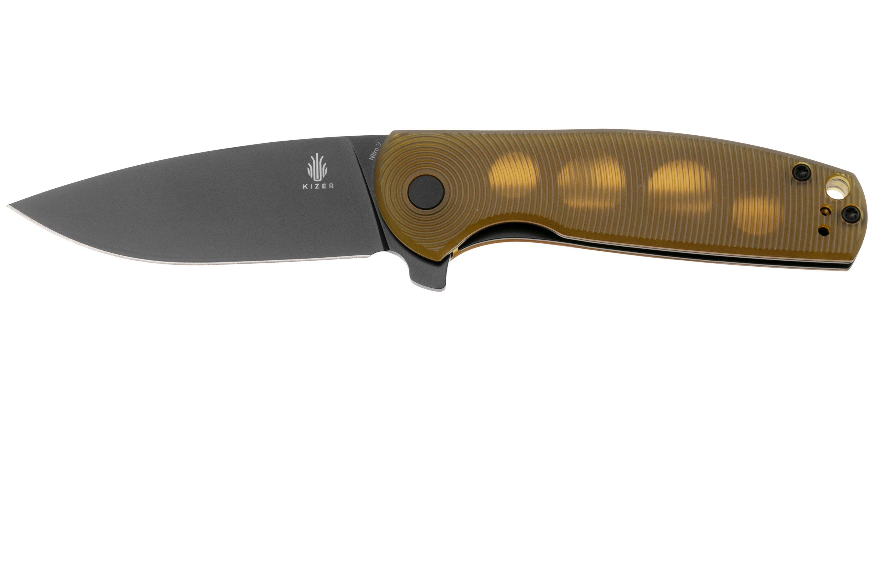 Kizer Gemini V3471A3, Black Nitro-V, Ultem, pocket knife, Ray Laconico ...