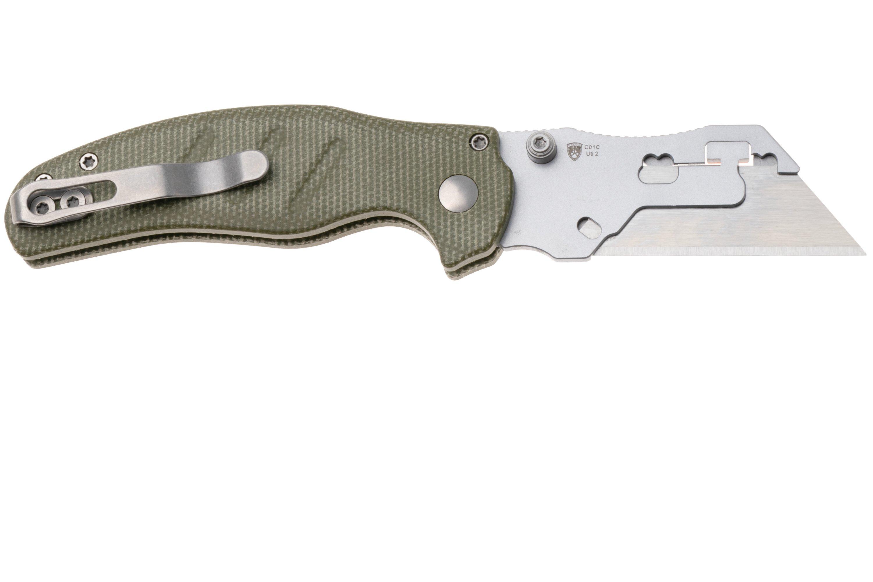 Kizer Vanguard C01C UTI 2 V3488-29JNA1 Green Micarta, coltello da tasca ...