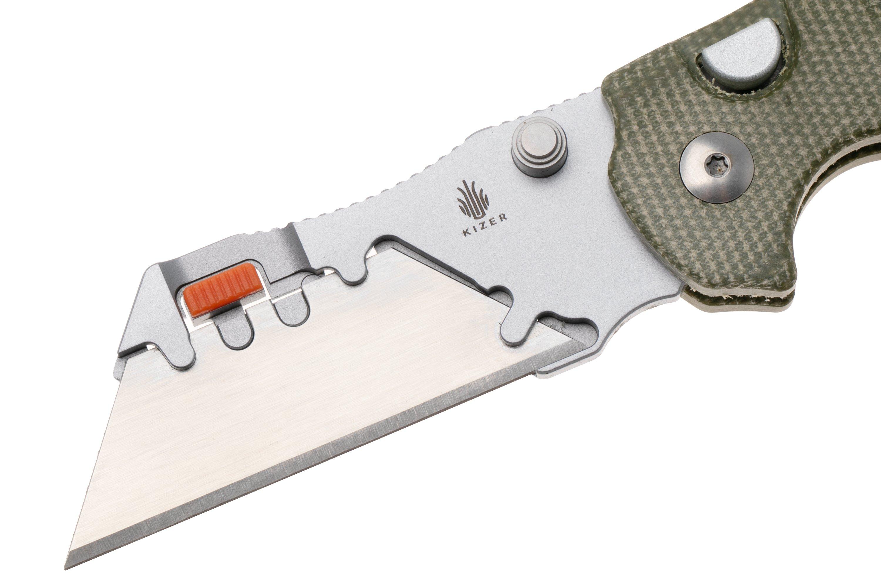 Kizer Vanguard C01C UTI 2 V3488-29JNA1 Green Micarta, coltello da tasca ...