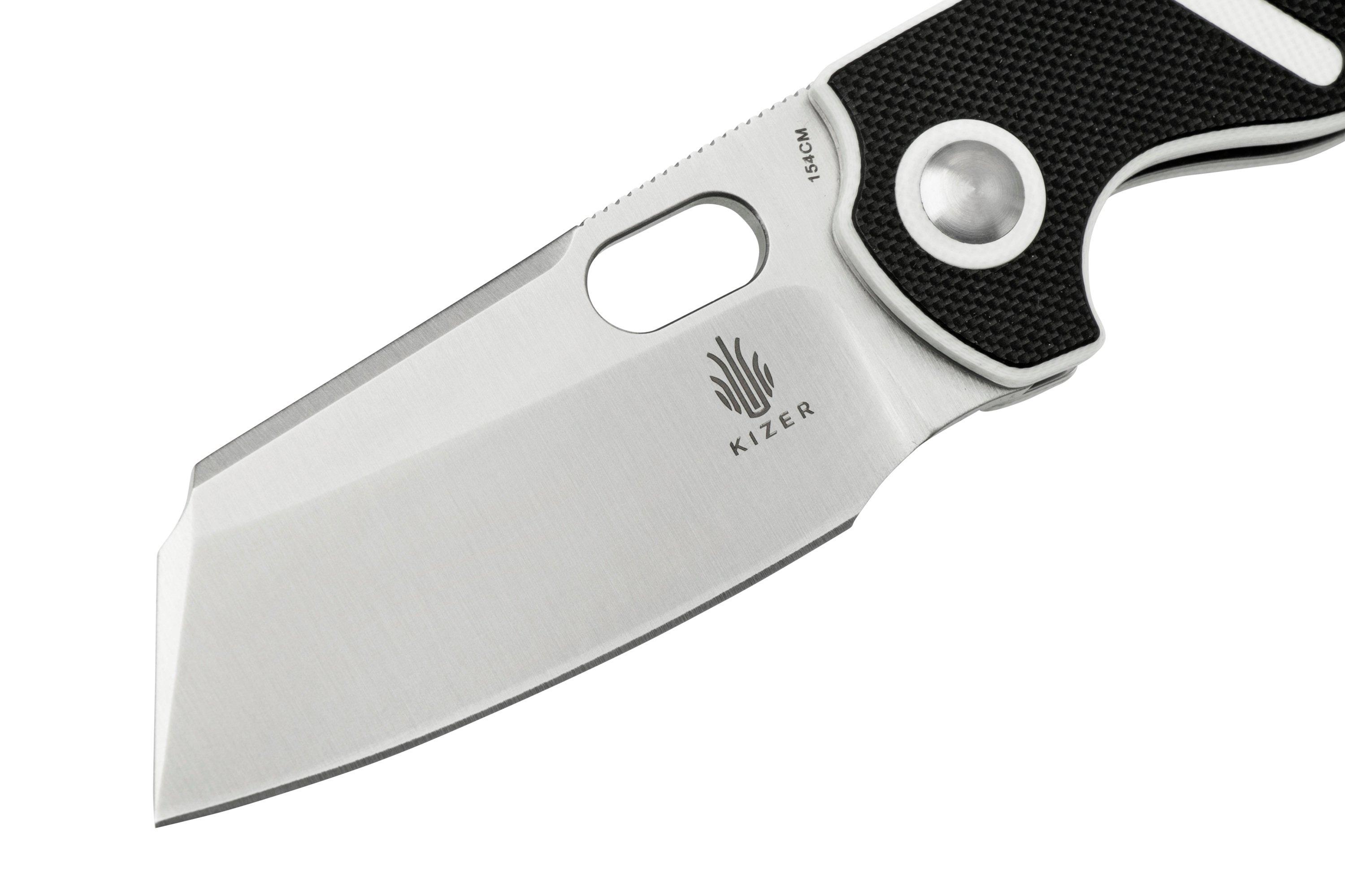 Kizer Vanguard Mini Sheepdog C01C V3488C7 Black and White Micarta ...