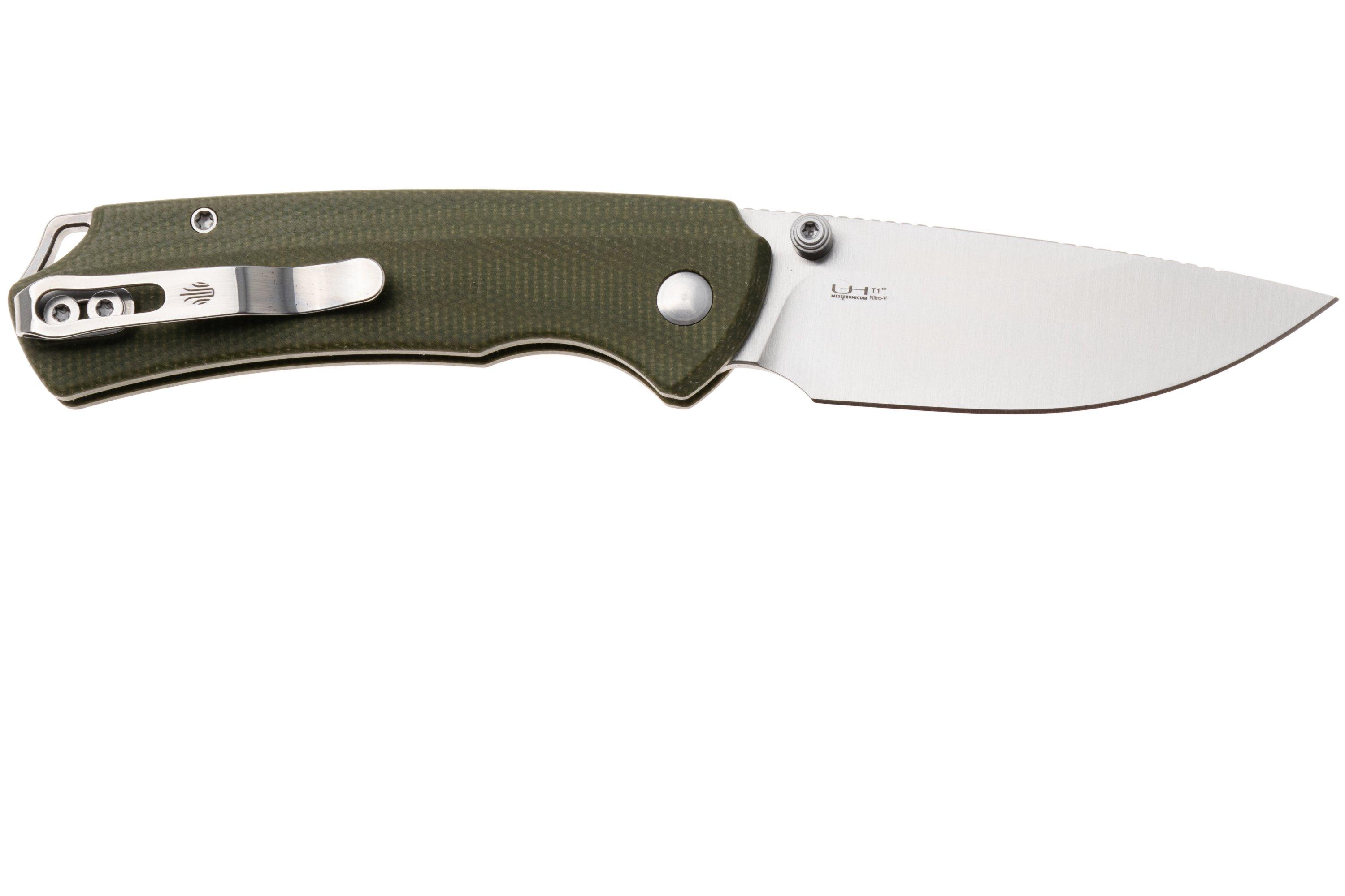 Kizer Vanguard Task 1 BD V3490.2BA1 Satin Nitro-V, OD Green Micarta ...