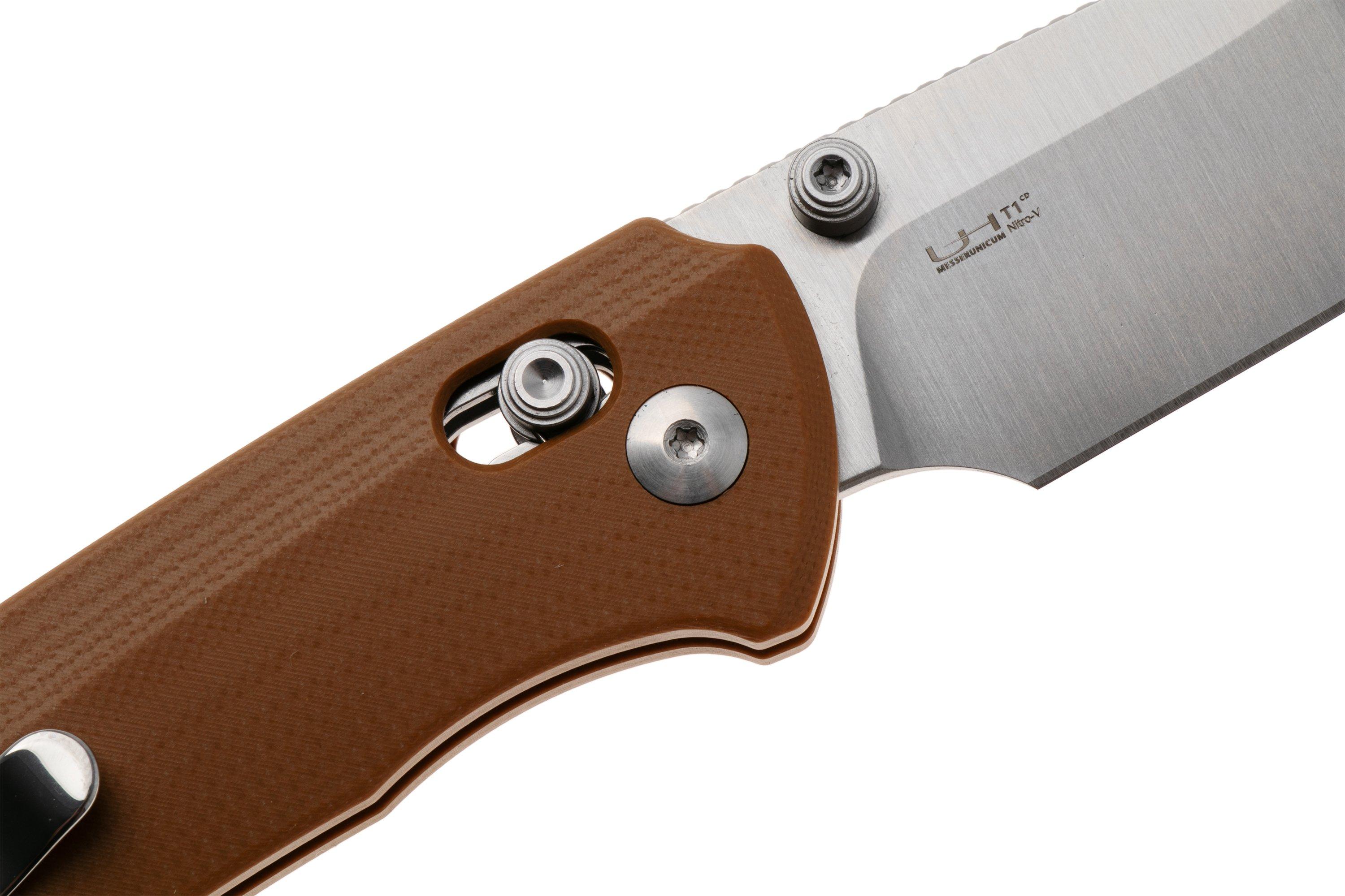 Kizer Vanguard Task 1 CD V3490.2CA2 Satin Nitro-V, Brown G10, pocket ...