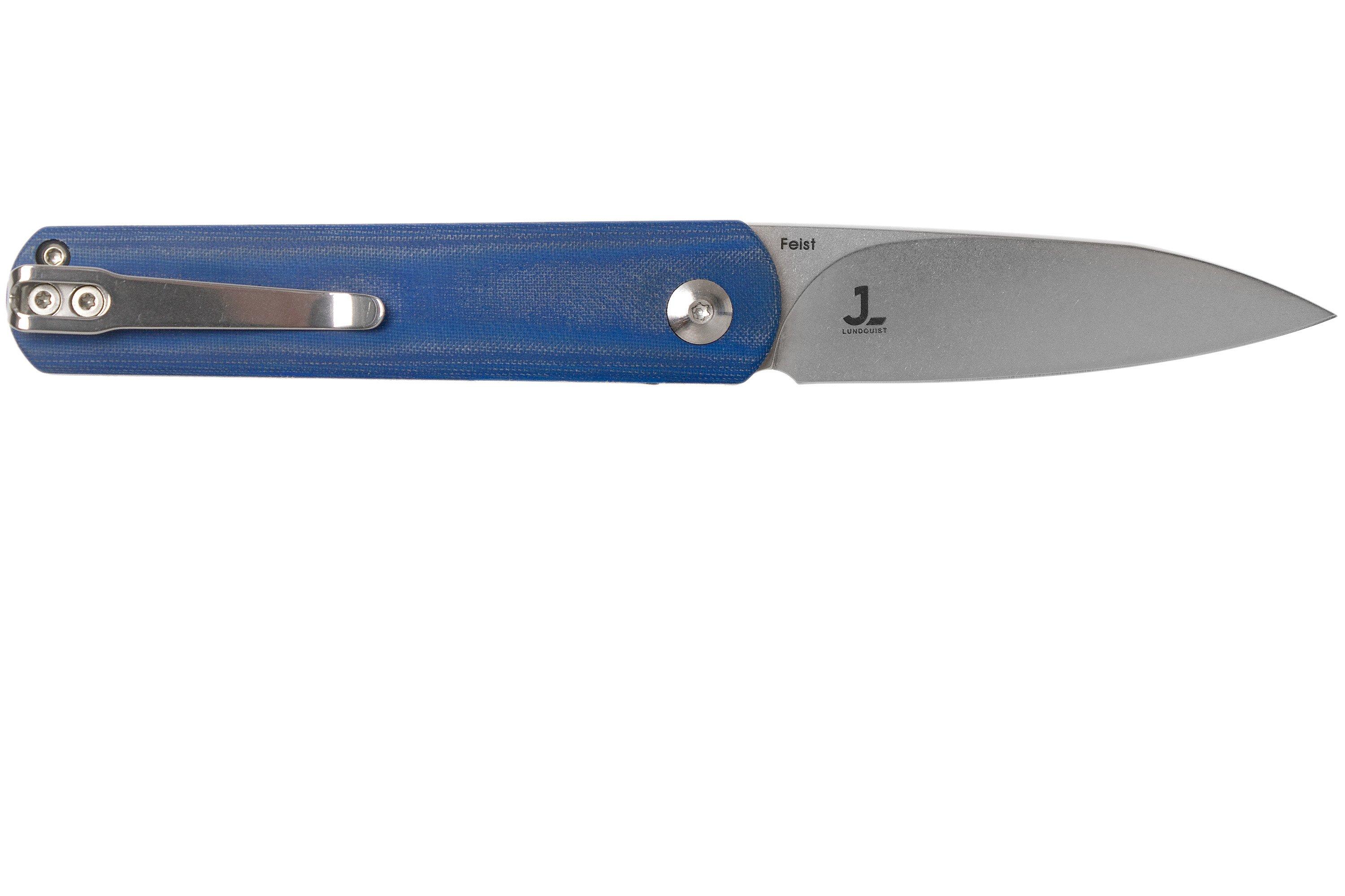 Kizer Feist V3499C1 Stonewashed 154CM, Denim Blue Micarta, pocket knife ...