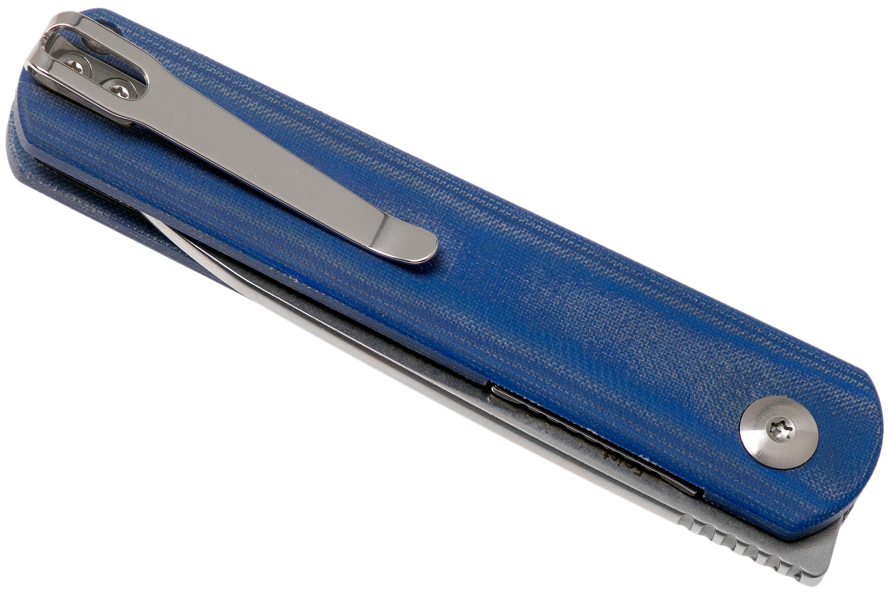 Kizer Feist V3499C1 Stonewashed 154CM, Denim Blue Micarta, pocket knife ...