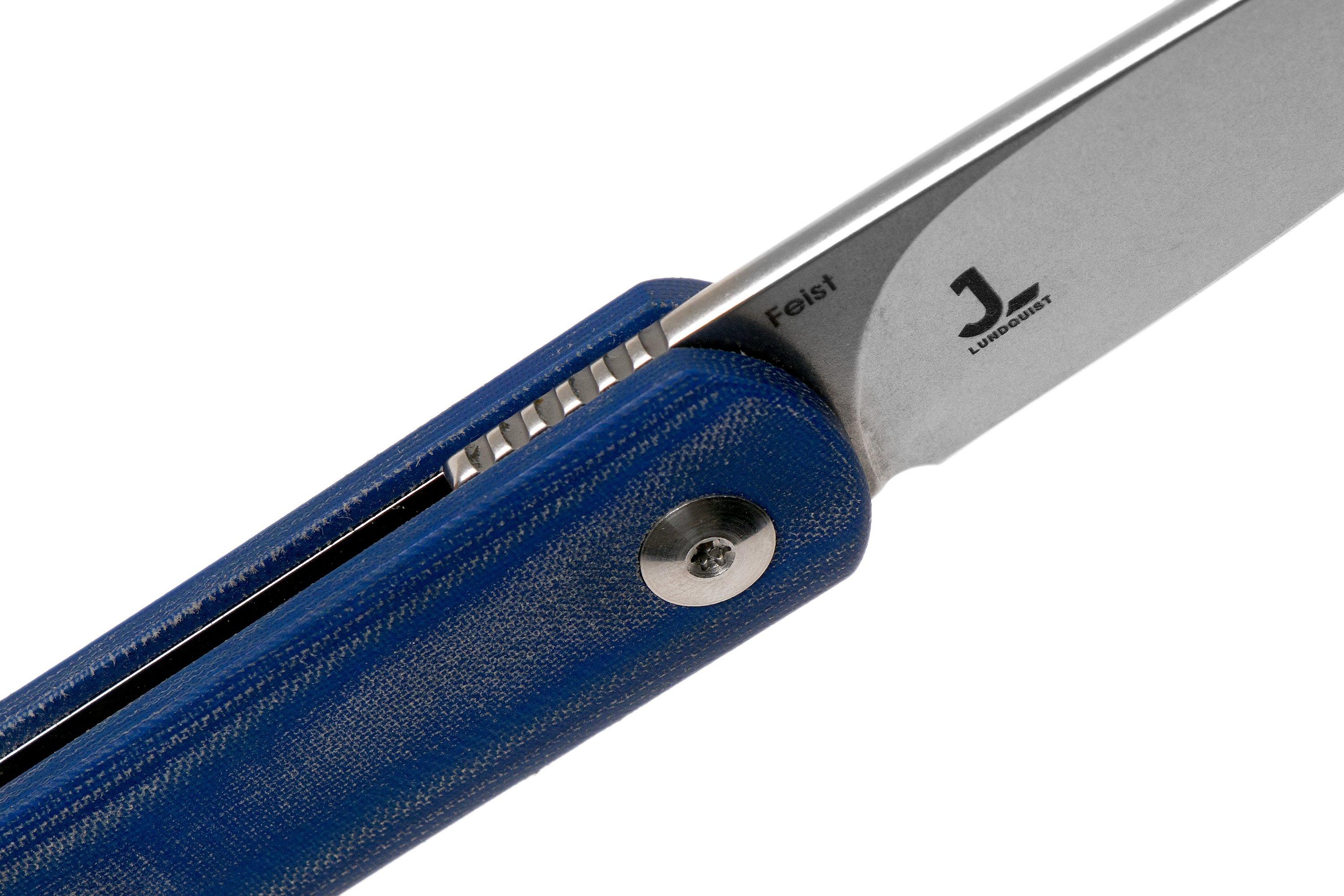 Kizer Feist V3499C1 Stonewashed 154CM, Denim Blue Micarta, pocket knife ...