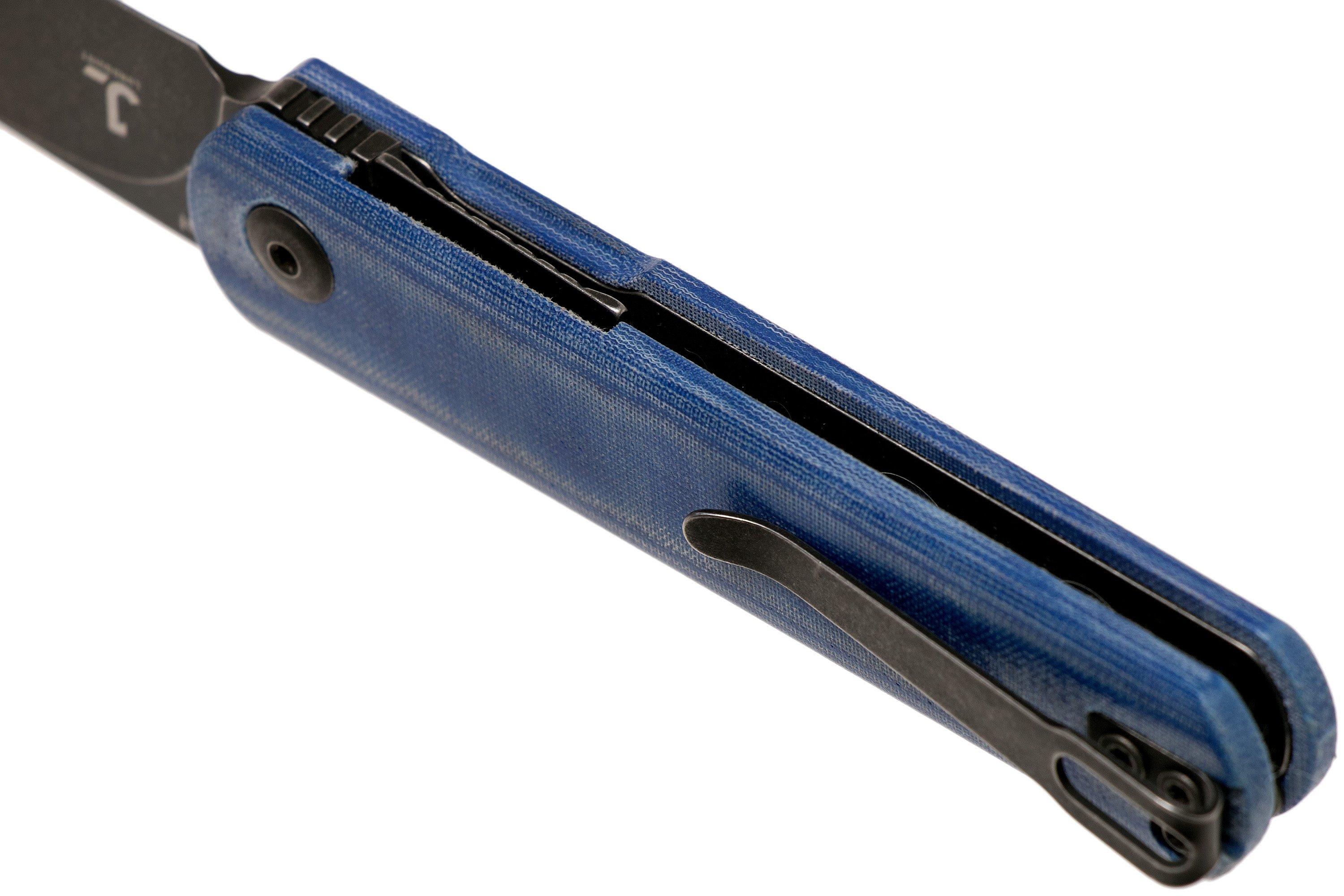 Kizer Feist V3499C2 Blackwashed 154CM, Denim Blue Micarta, navaja ...