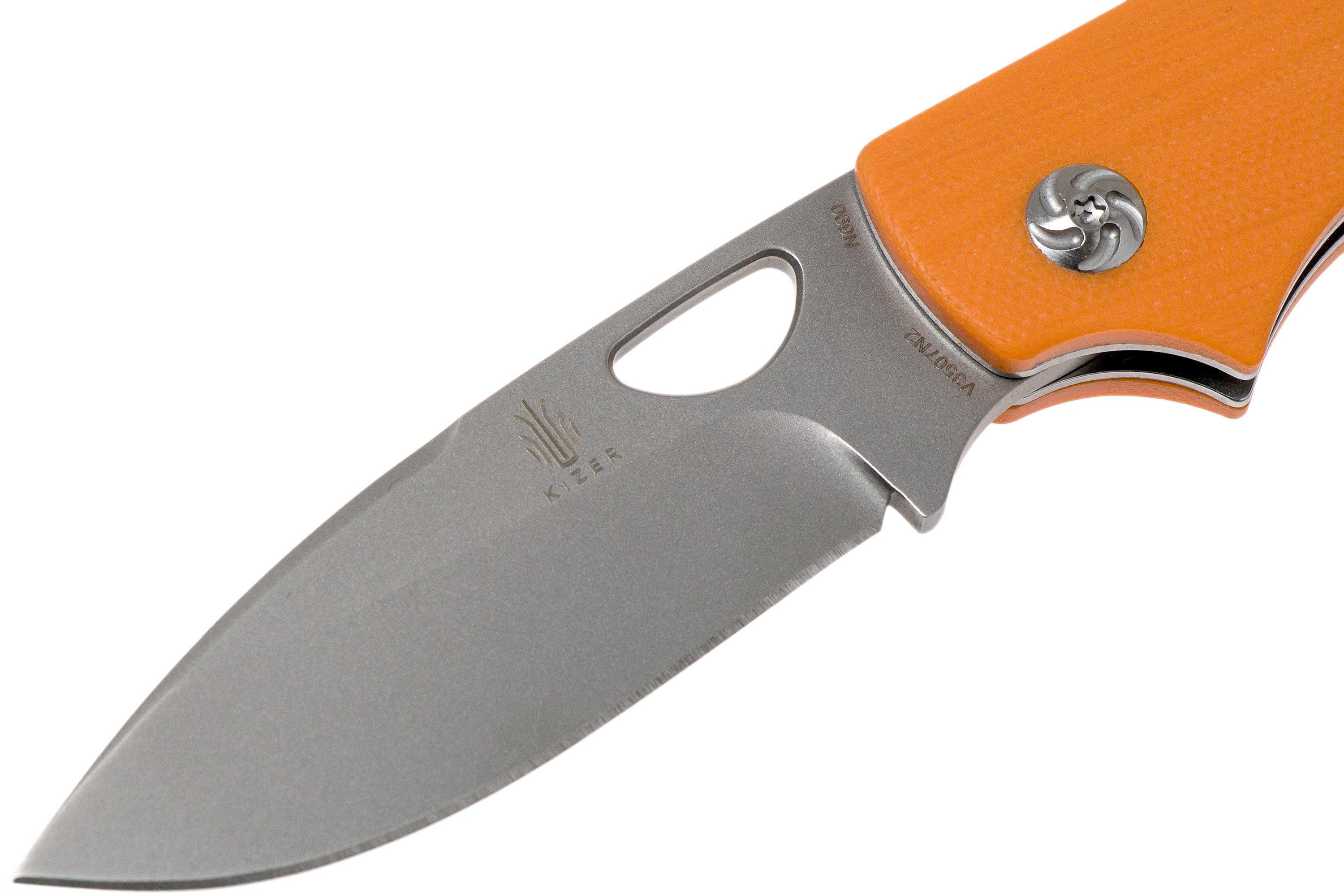 Kizer Vanguard Zipslip V3507N2 orange pocket knife, Michael Vagnino ...