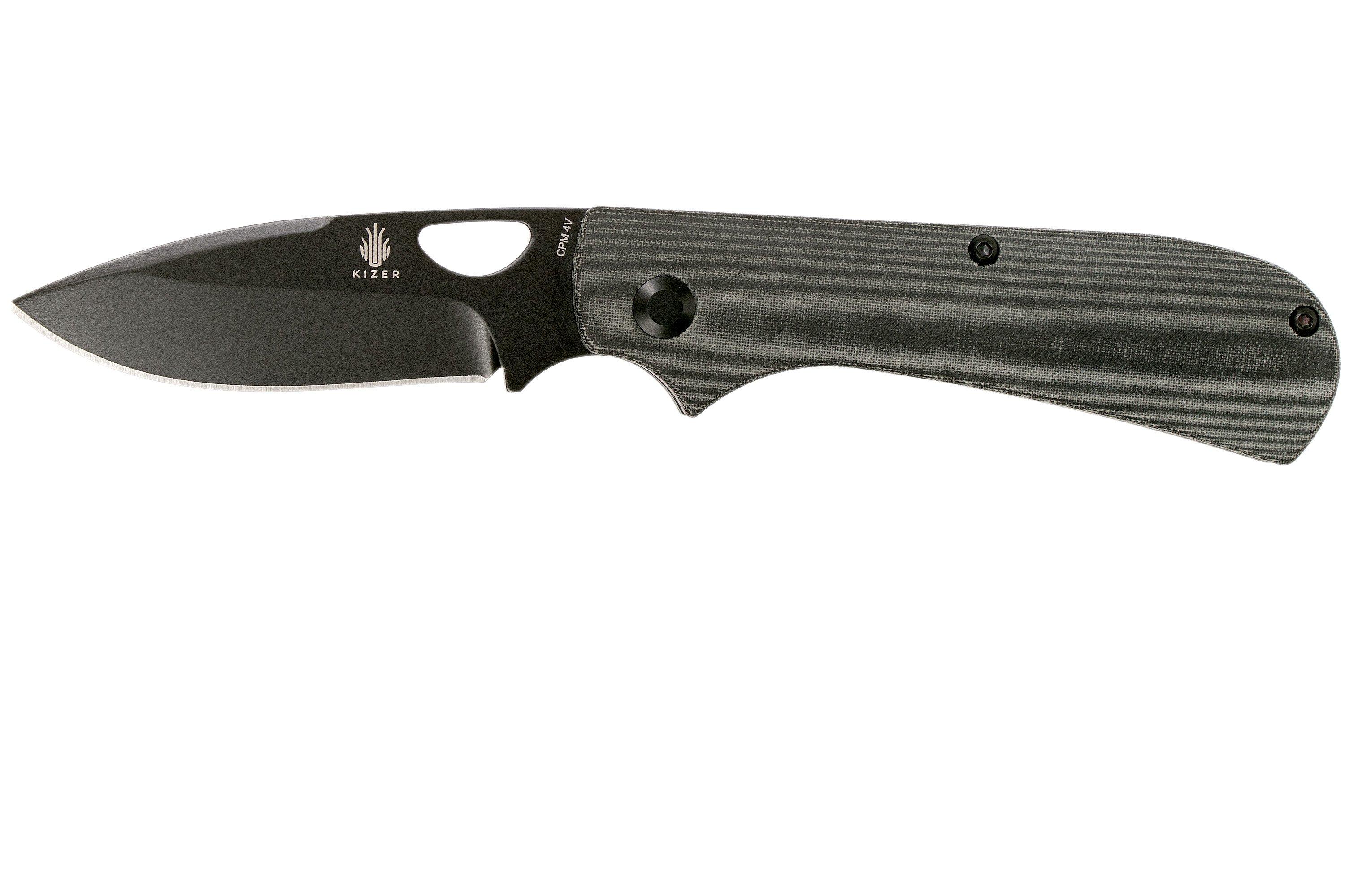 Kizer Zipslip V3507N4 Black CPM4V, Micarta, pocket knife, Michael ...