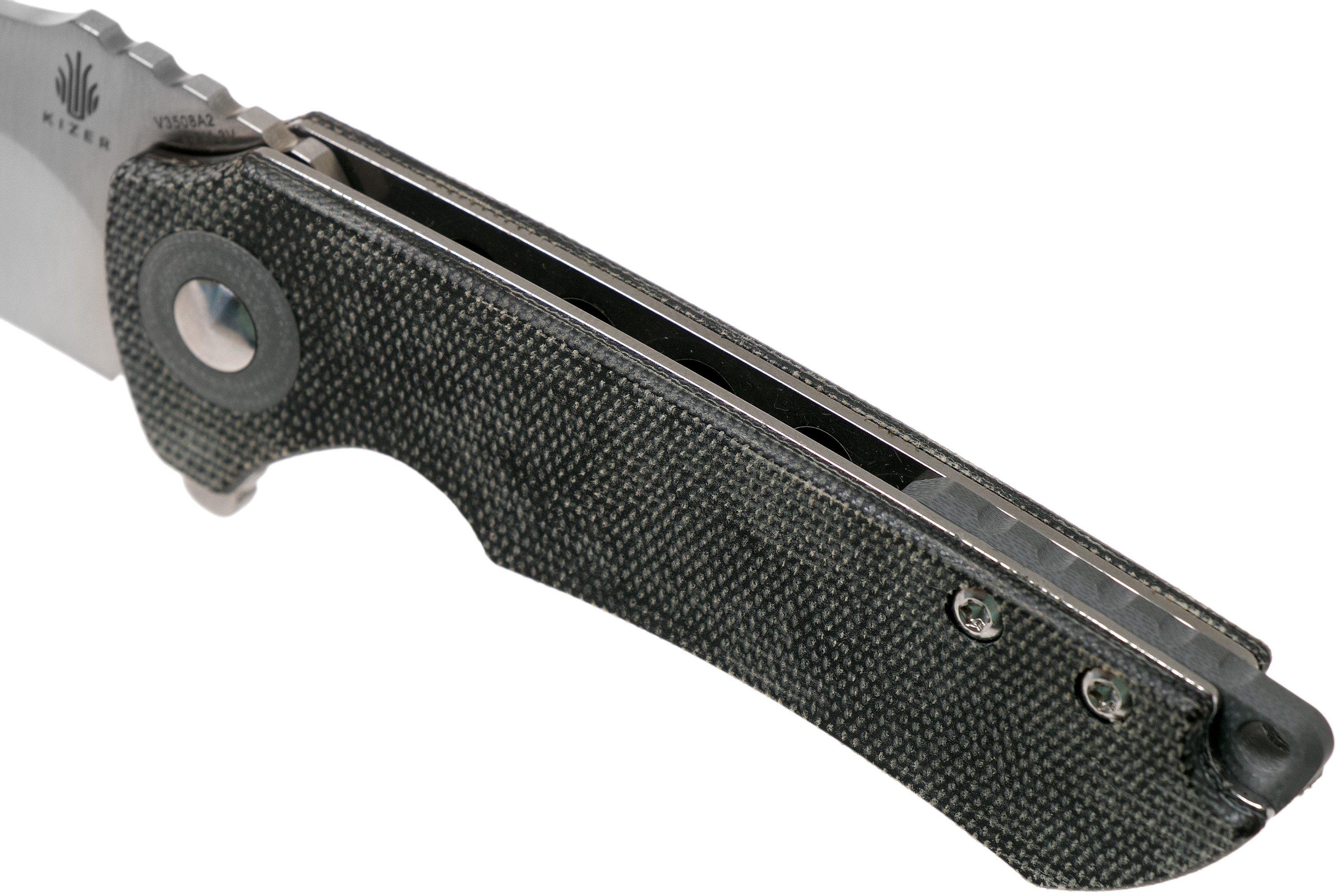 Kizer Vanguard Critical Mini, Micarta, CPM 3V, V3508A2 pocket knife ...