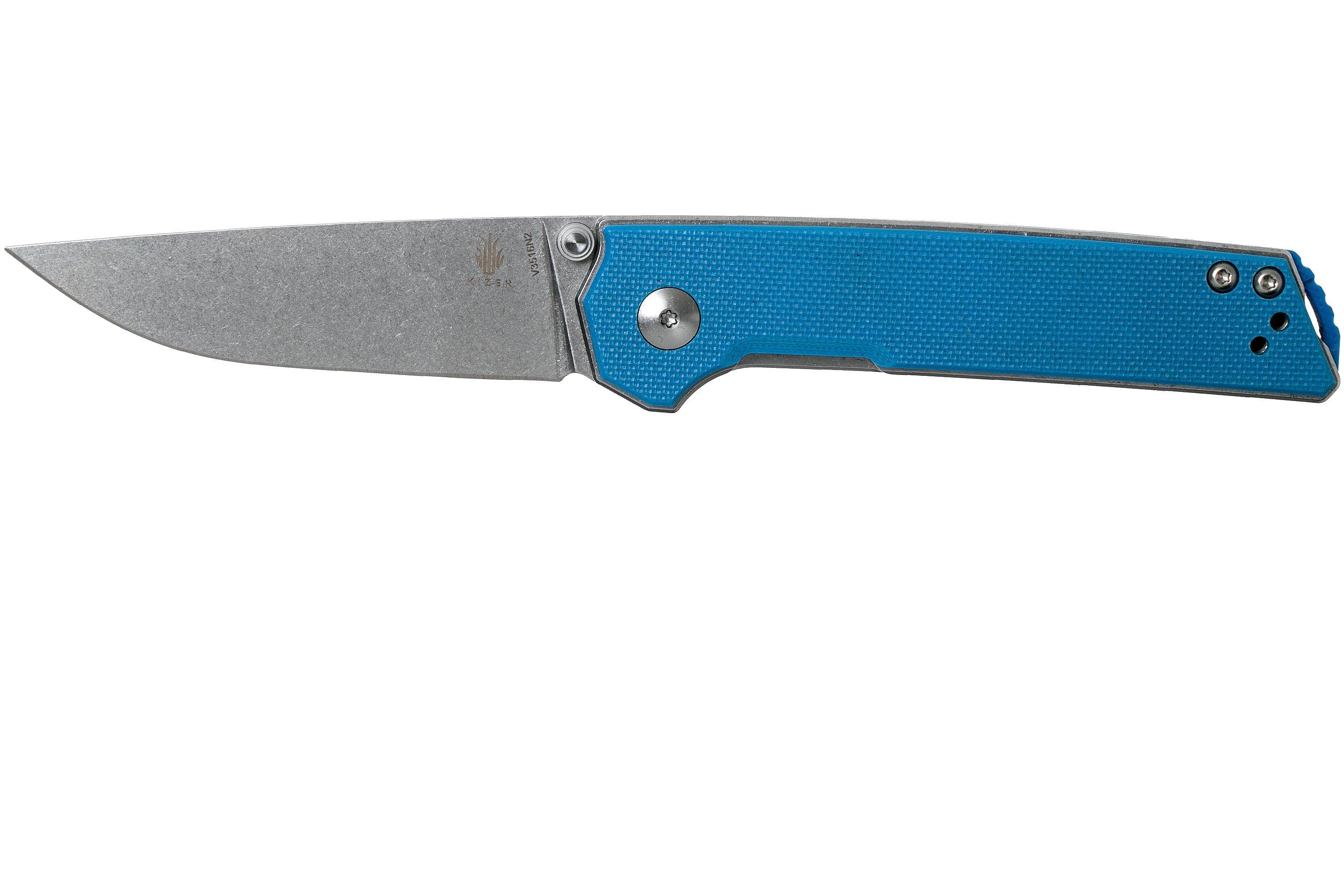 Kizer Vanguard Domin Mini V3516N2 blue pocket knife | Advantageously ...