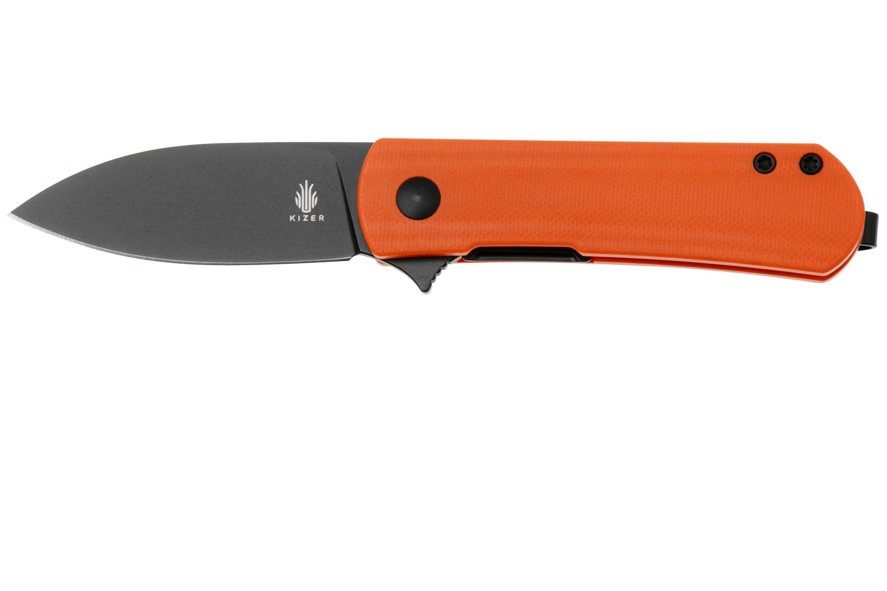 Kizer Vanguard Yorkie V3525A2 Liner Lock, Black Nitro V, Orange G10 ...