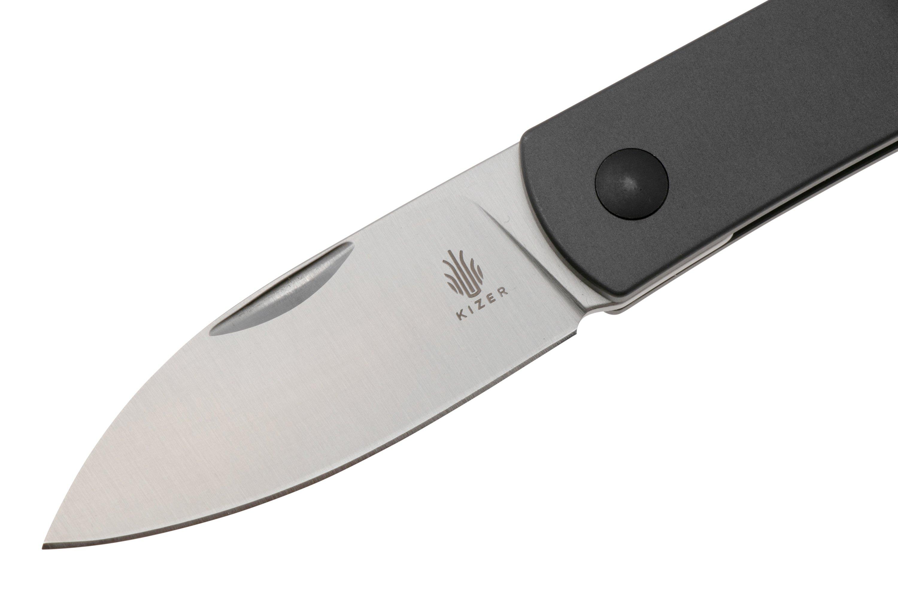 Kizer Vanguard Yorkie V3525A2 Slipjoint, Satin Nitro V, Gray Aluminium ...