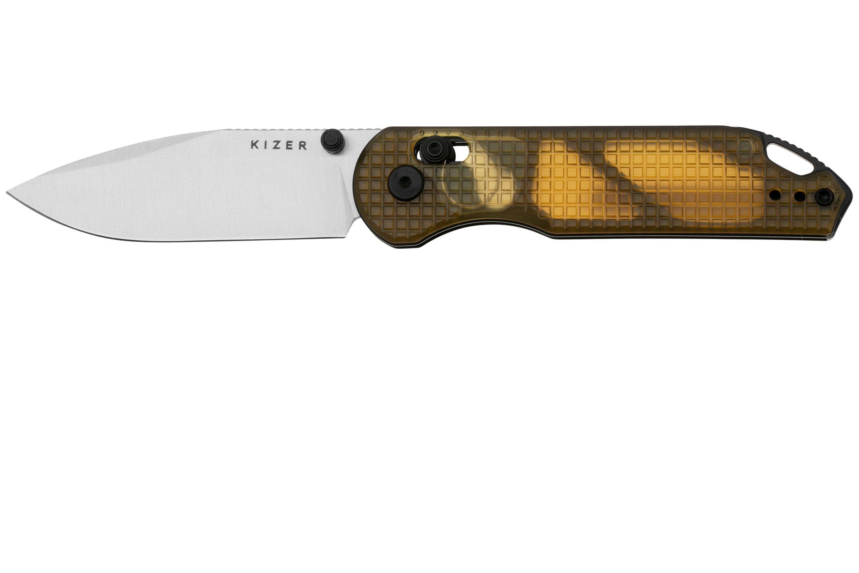 Kizer Vanguard Assassin V3549A1 Satin Nitro-V, Yellow Ultem, pocket ...