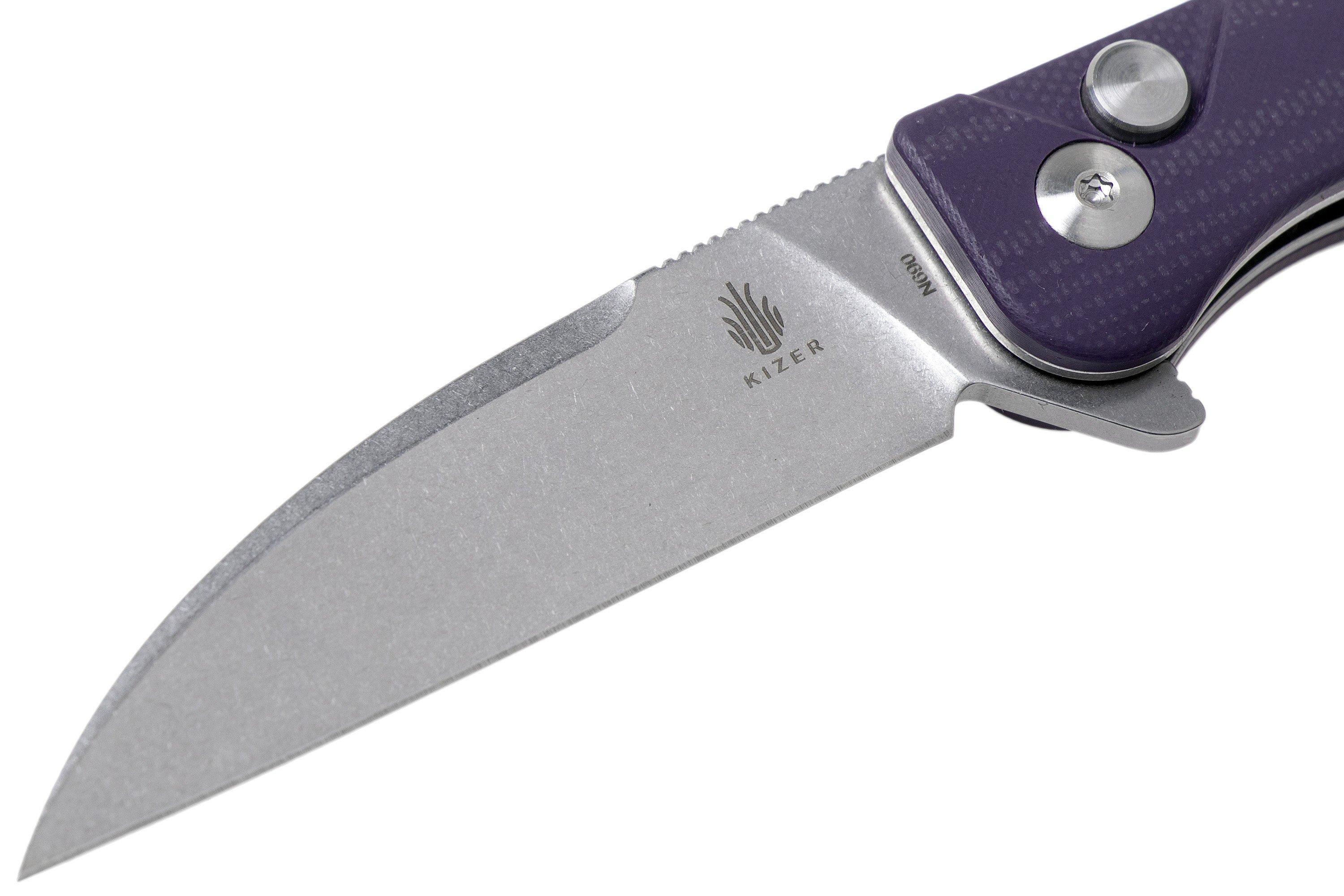 Kizer Vanguard Swaggs Swayback V3566N1 Purple G10 pocket knife ...