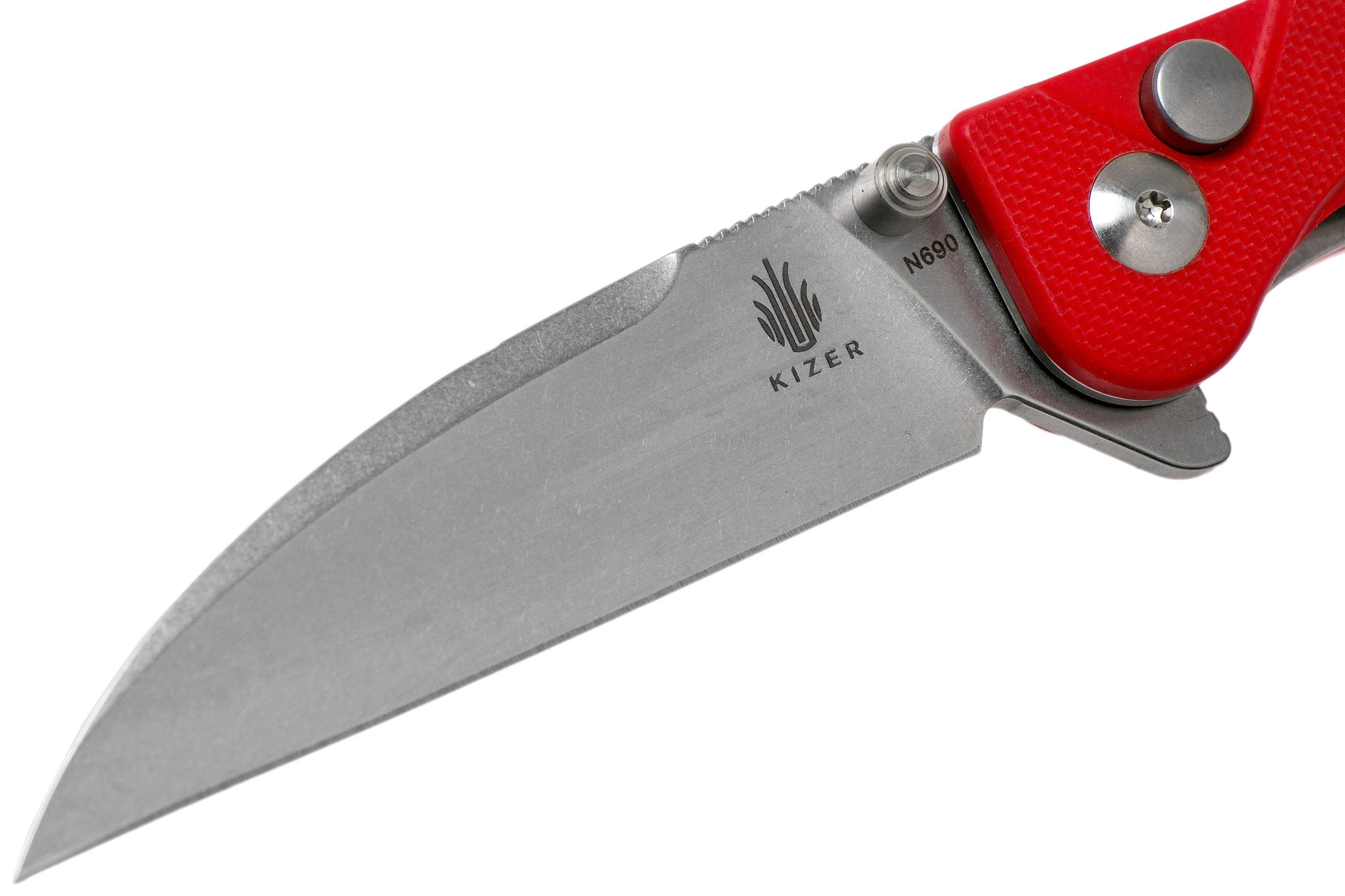 Kizer Vanguard Swaggs Swayback V3566N3 Red G10 pocket knife ...
