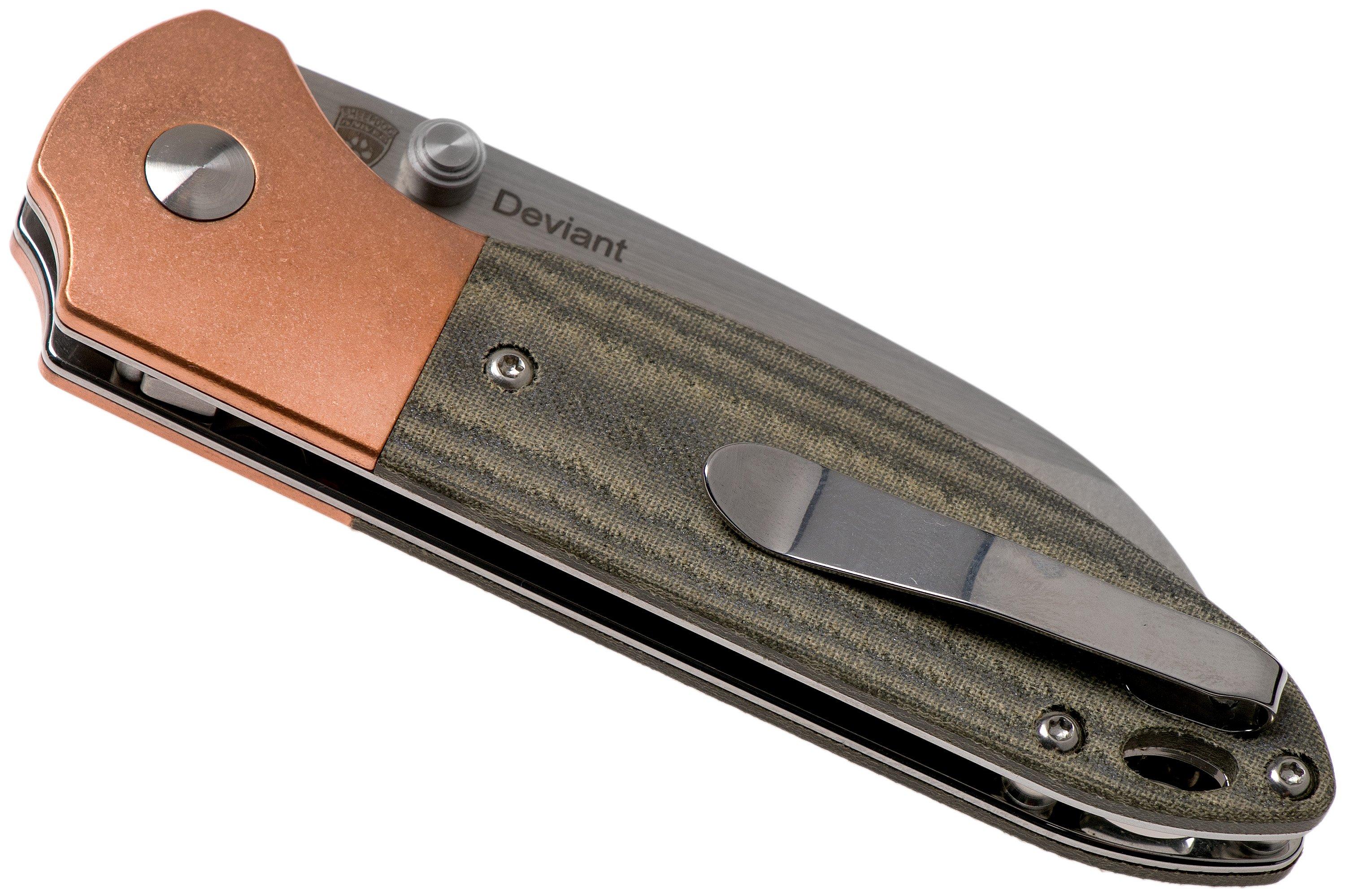 Kizer Deviant V3575A1 Copper, Micarta, M390 pocket knife, Chris Conaway ...