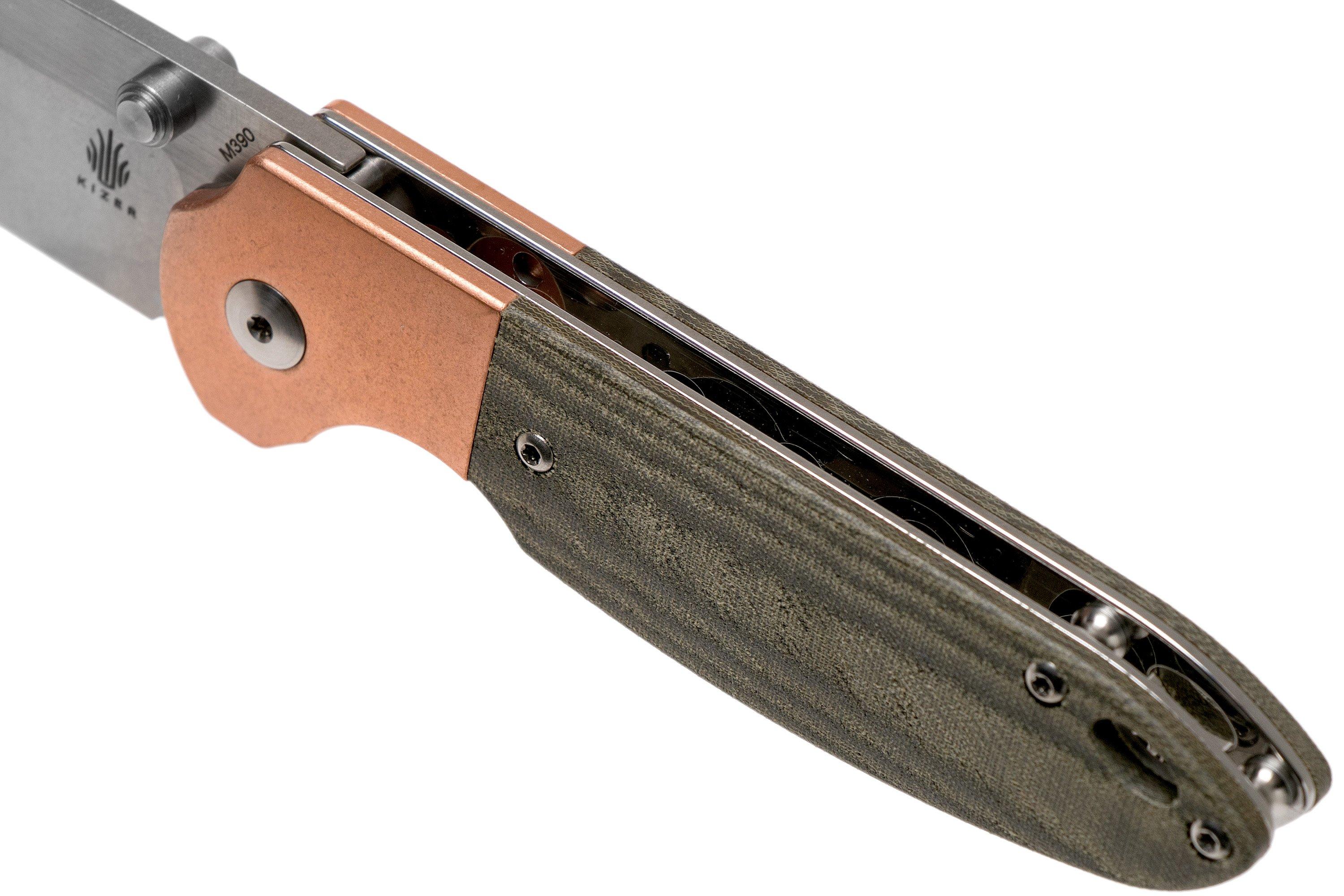 Kizer Deviant V3575A1 Copper, Micarta, M390 pocket knife, Chris Conaway ...