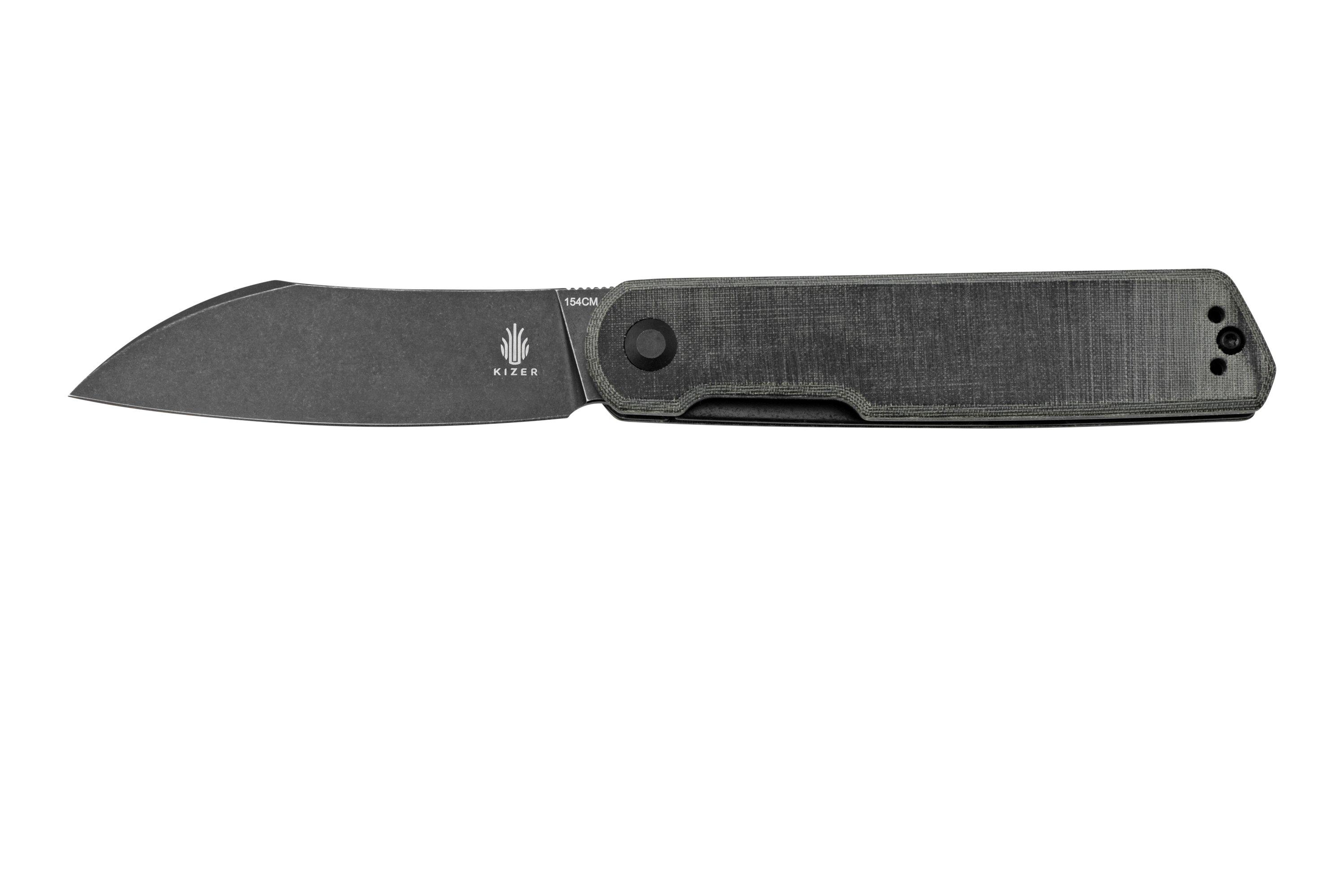 Kizer Klipper V3580C2, 154CM, Black Canvas Micarta, navalha | Compras ...