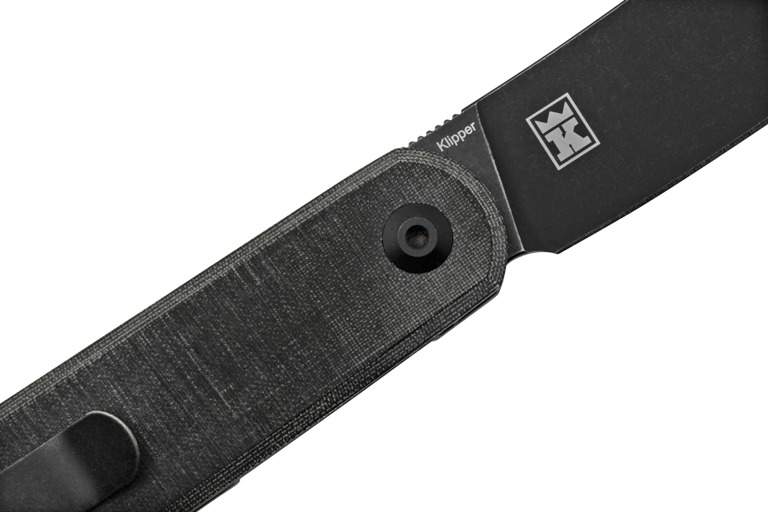 Kizer Klipper V3580C2, 154CM, Black Canvas Micarta, pocket knife ...