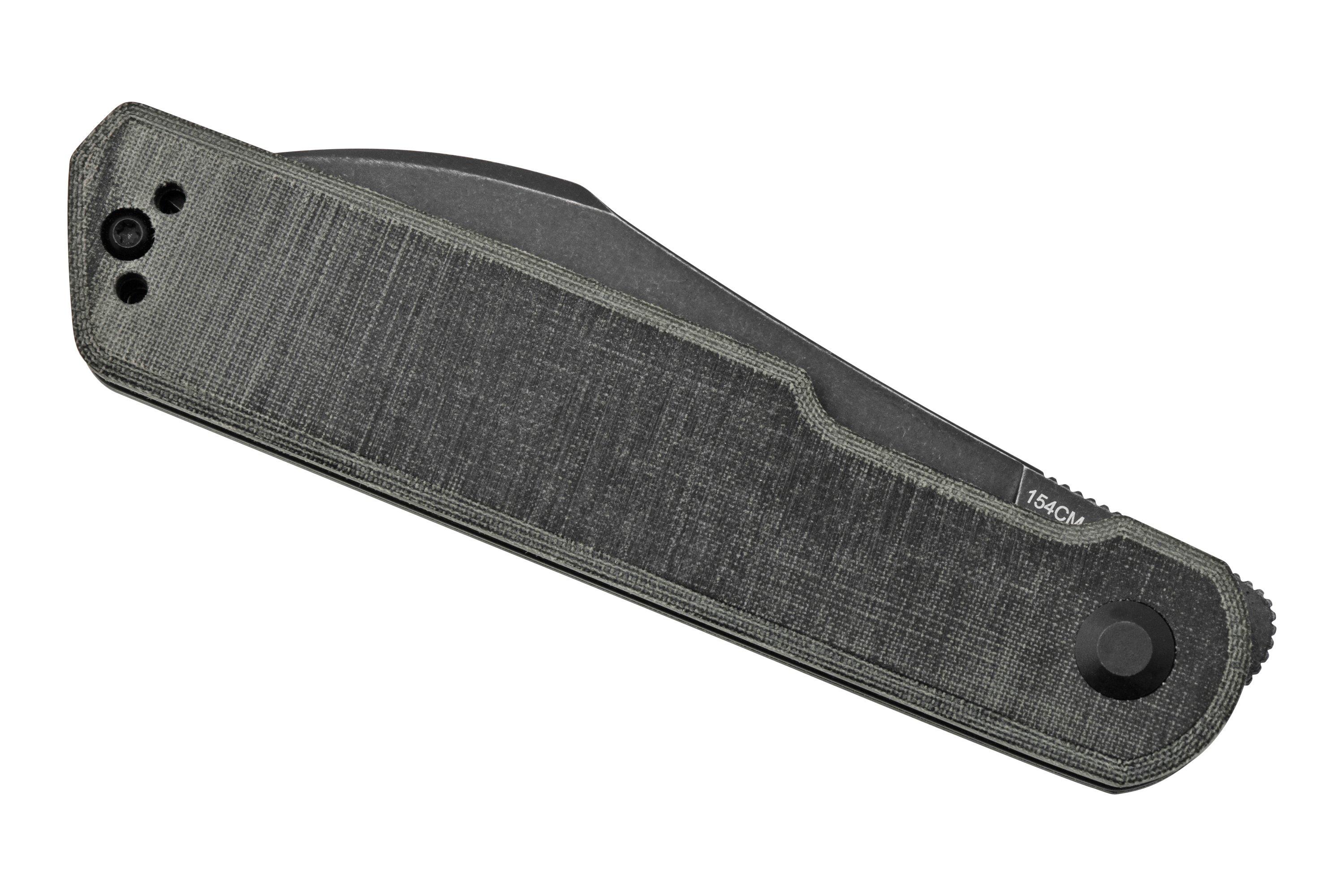 Kizer Klipper V3580C2, 154CM, Black Canvas Micarta, pocket knife ...
