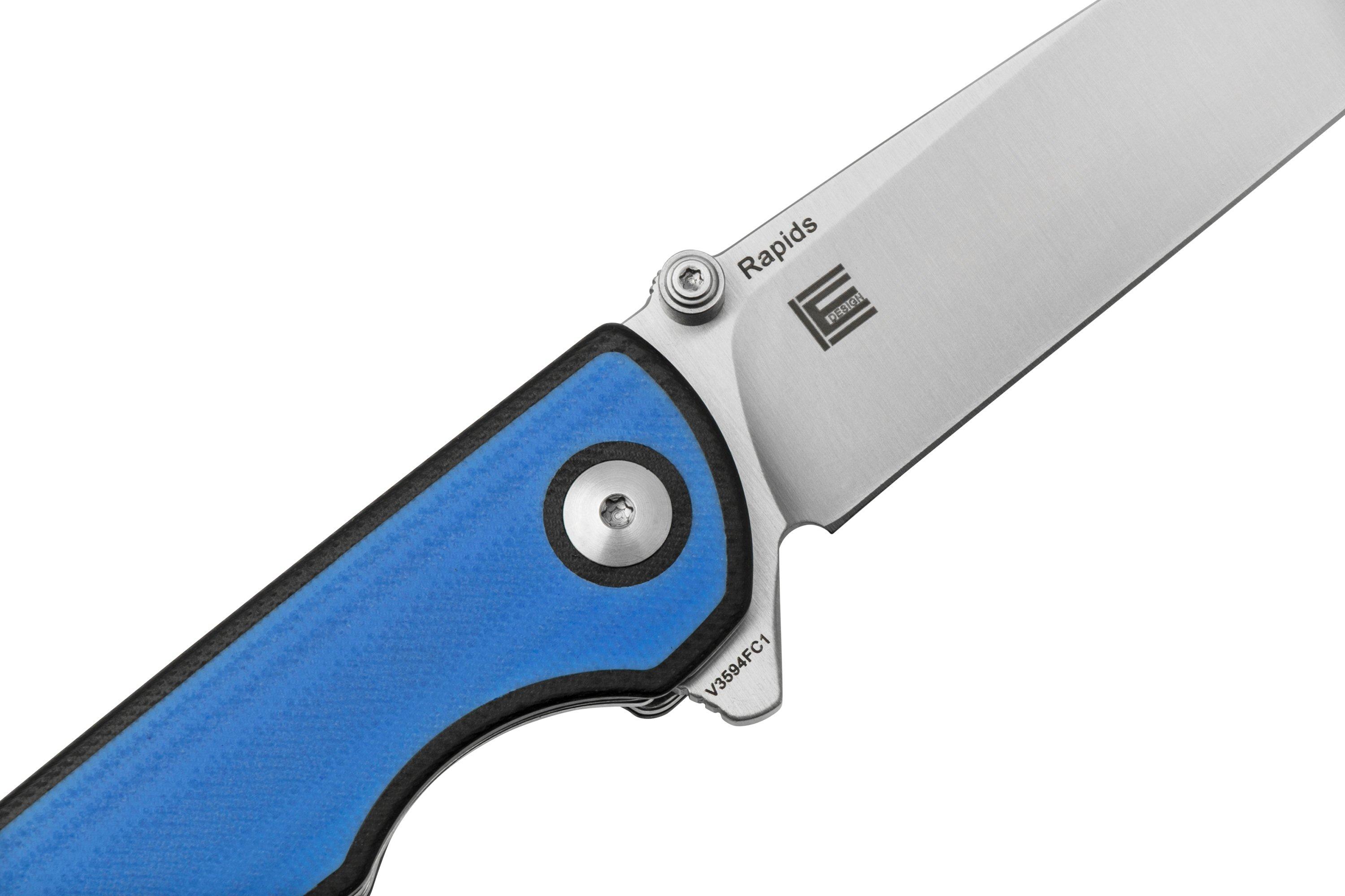 Kizer Vanguard Rapids V3594FC1 Black and Blue G10, pocket knife ...