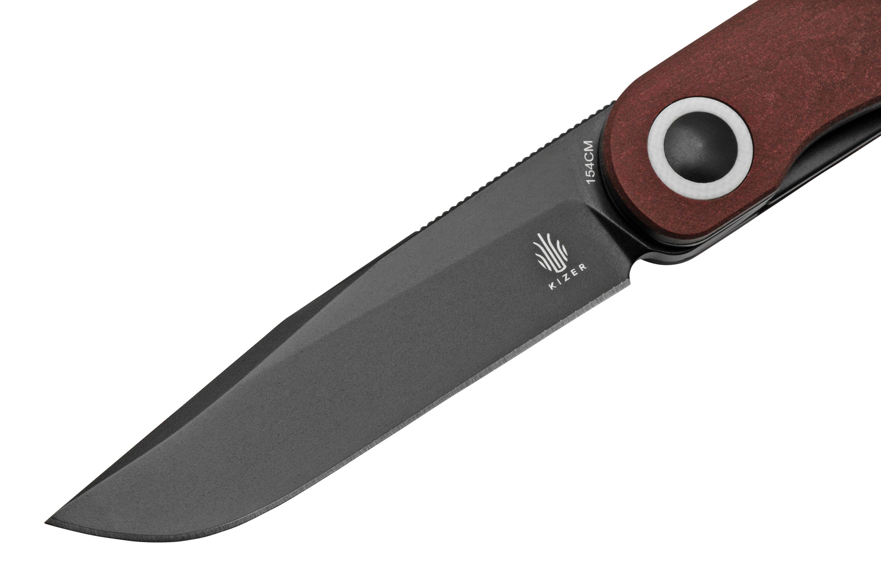 Kizer Squidward V3604C3, 154CM, Redstone Richlite, pocket knife, Azo ...