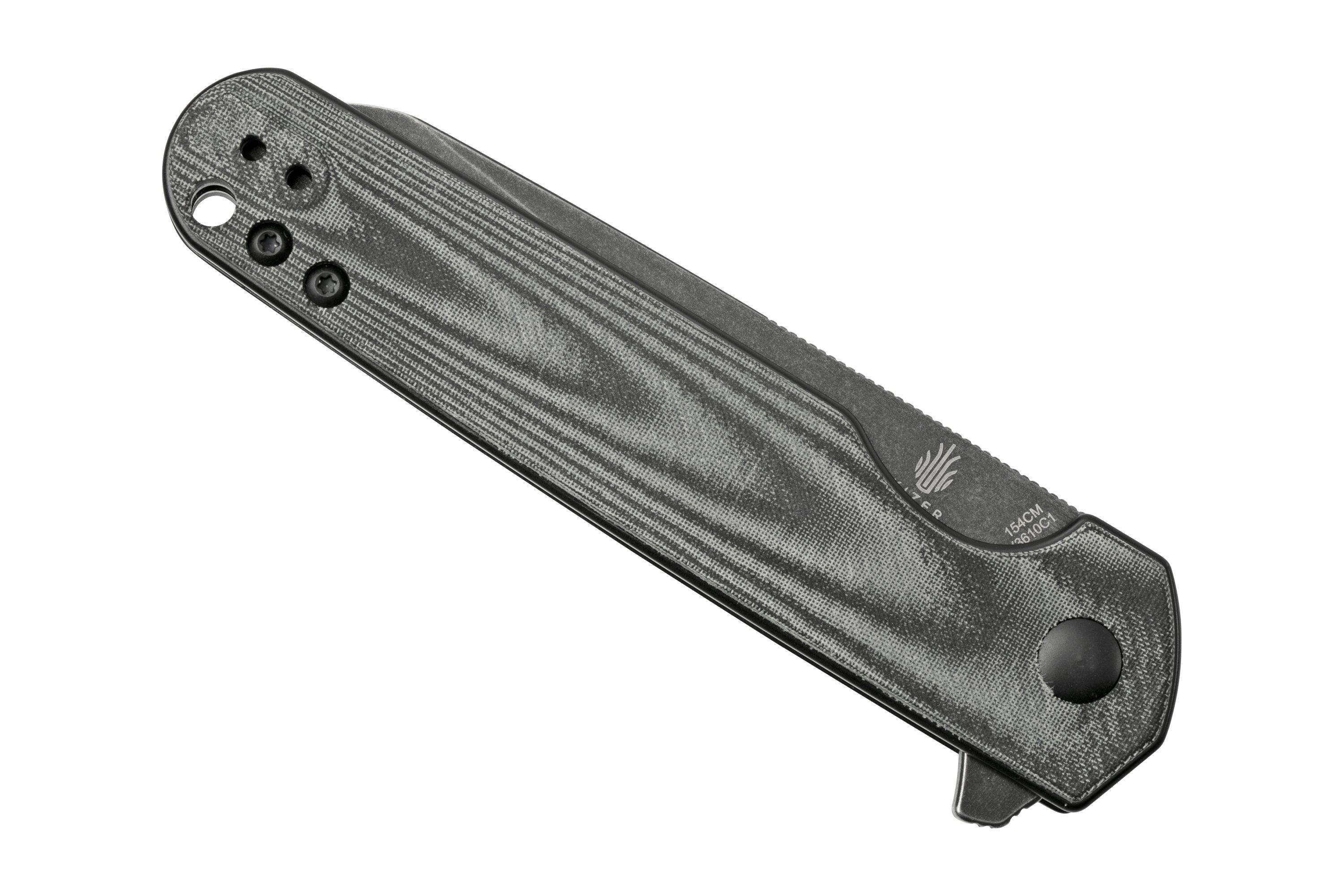 Kizer Vanguard LP V3610C1 Black Micarta, pocket knife Azo design ...