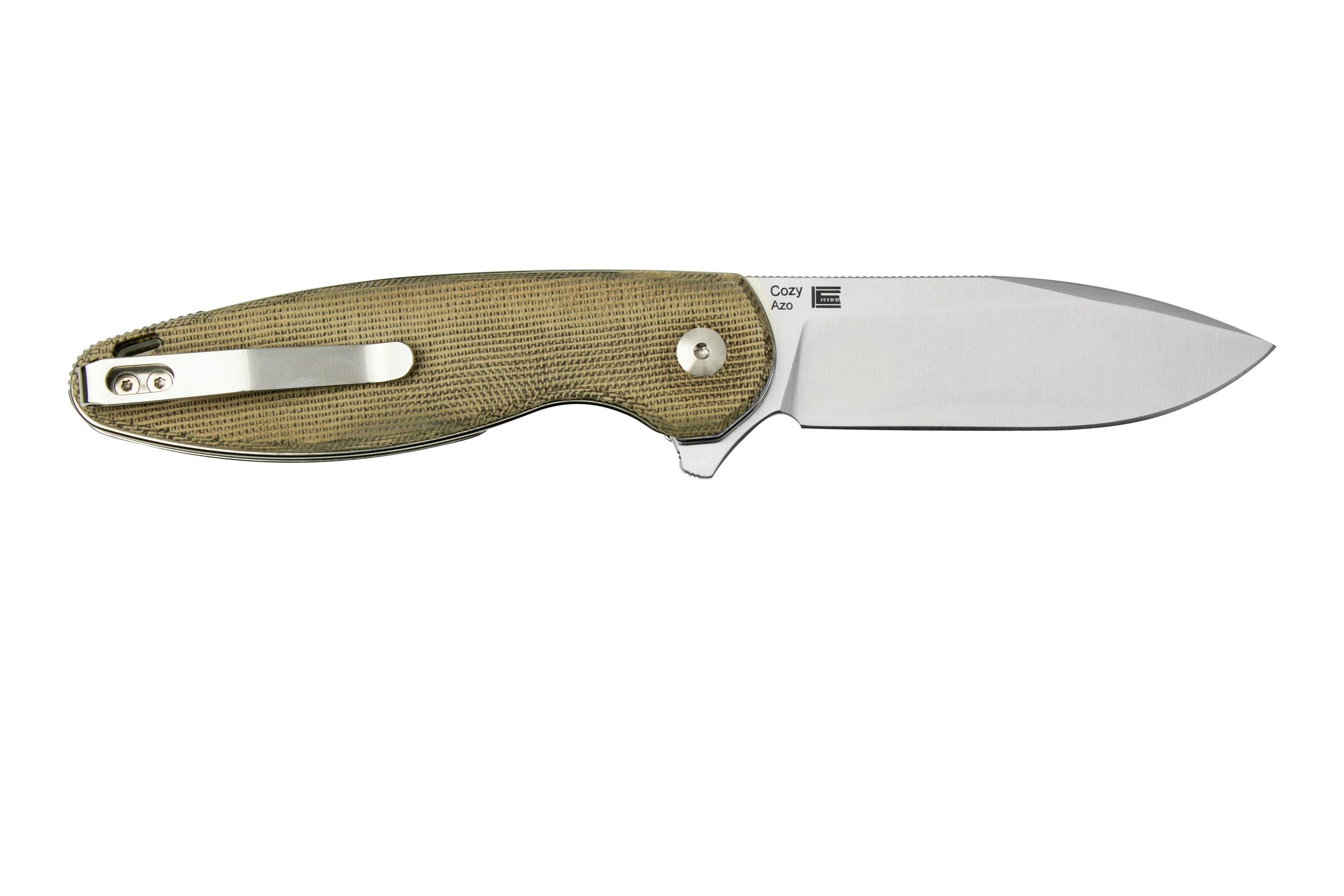 Kizer Cozy V3613C2 Green Micarta, pocket knife | Advantageously ...