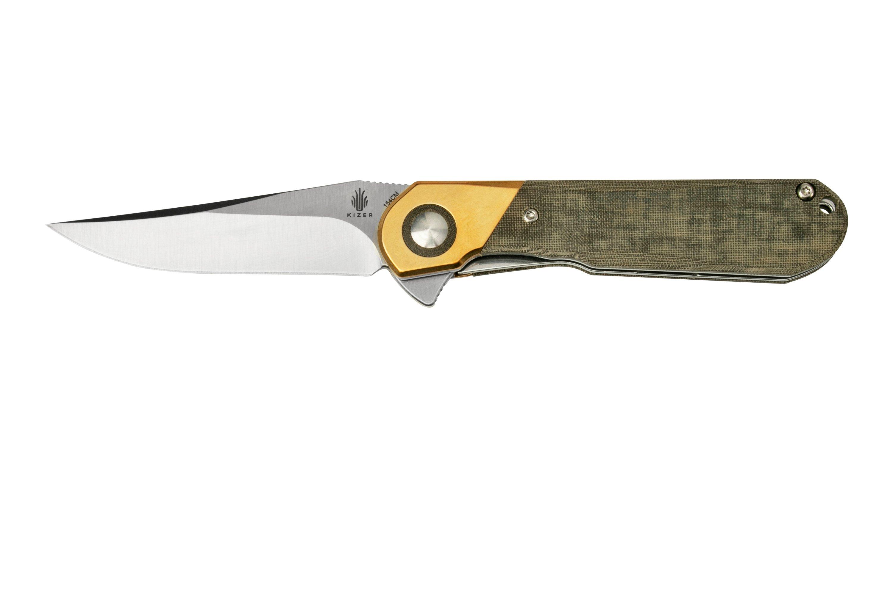 Nóż składany Kizer Comet V3614C1 Brass & Green Micarta | Zalety ...