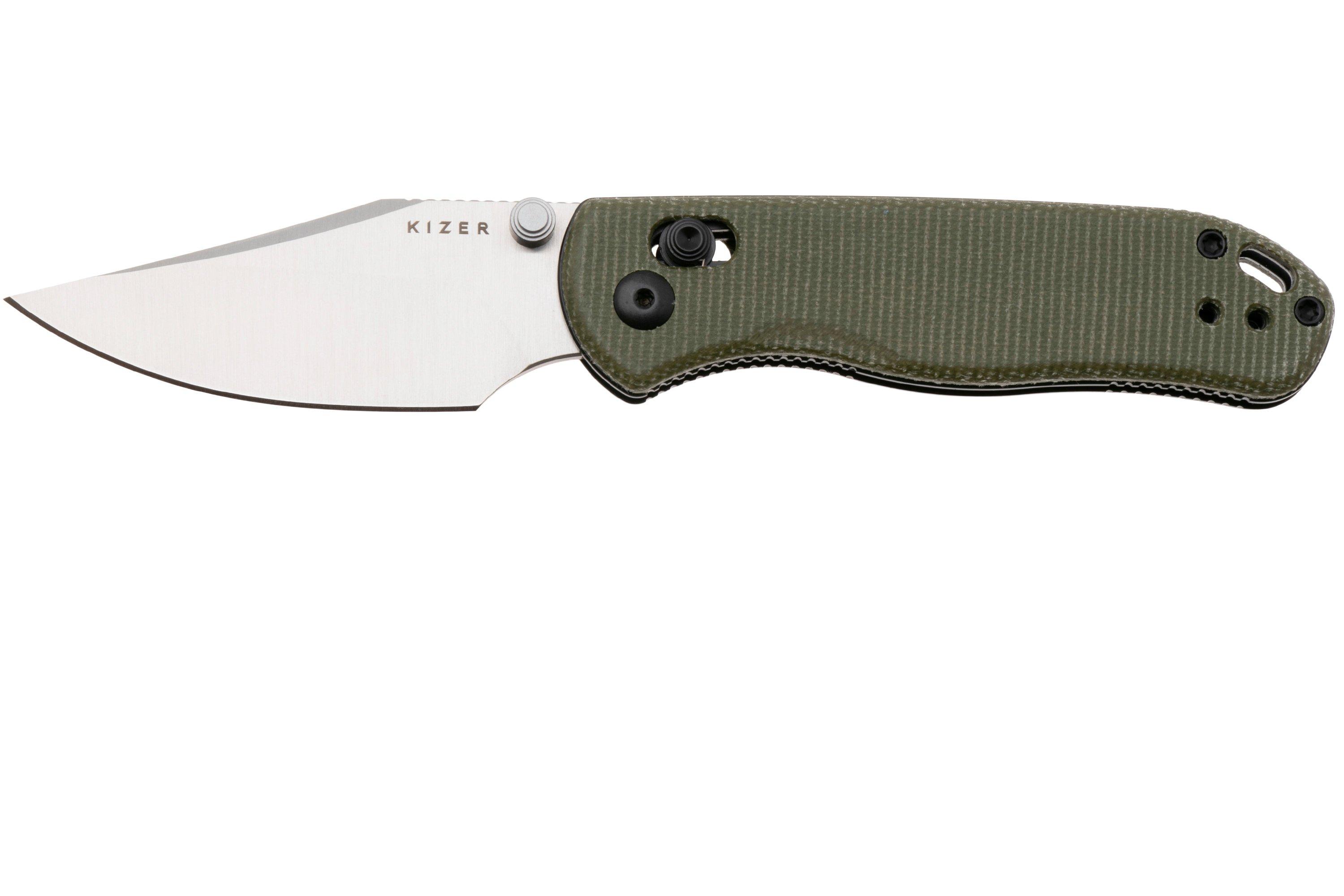 Kizer Vanguard Drop Bear 2, V3619-2KC1 Satin Nitro-V, Green Micarta ...