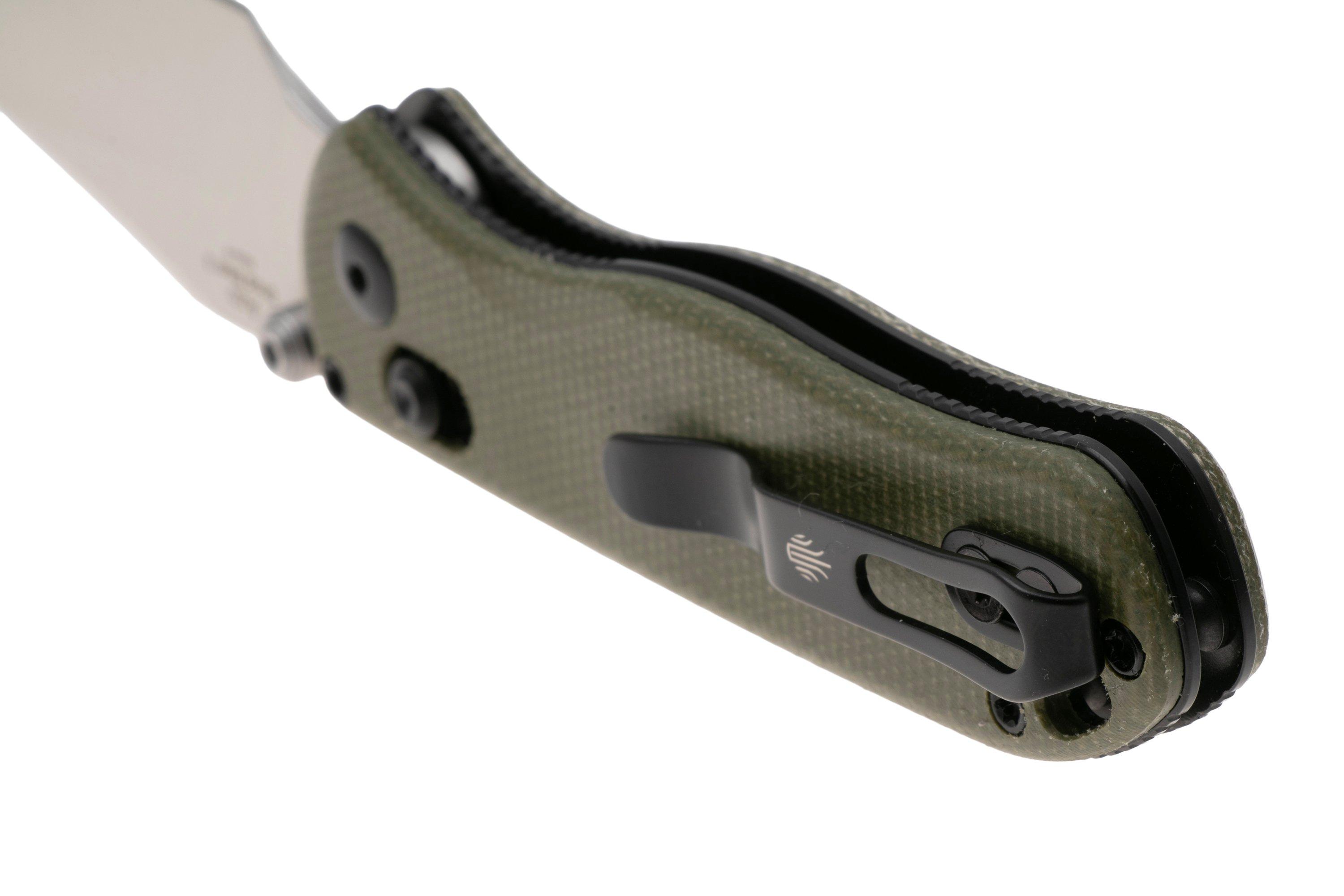 Kizer Vanguard Drop Bear 2, V3619-2KC1 Satin Nitro-V, Green Micarta ...