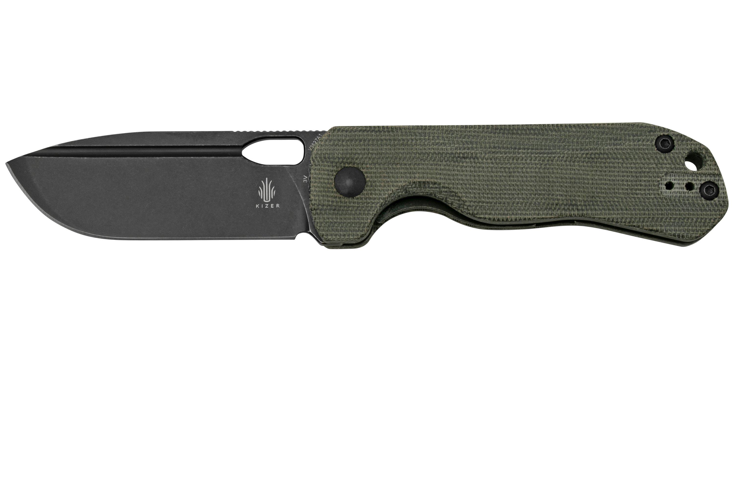 Kizer Bugai V3627A1 Black Micarta, Black Stonewash, pocket knife, Denis ...