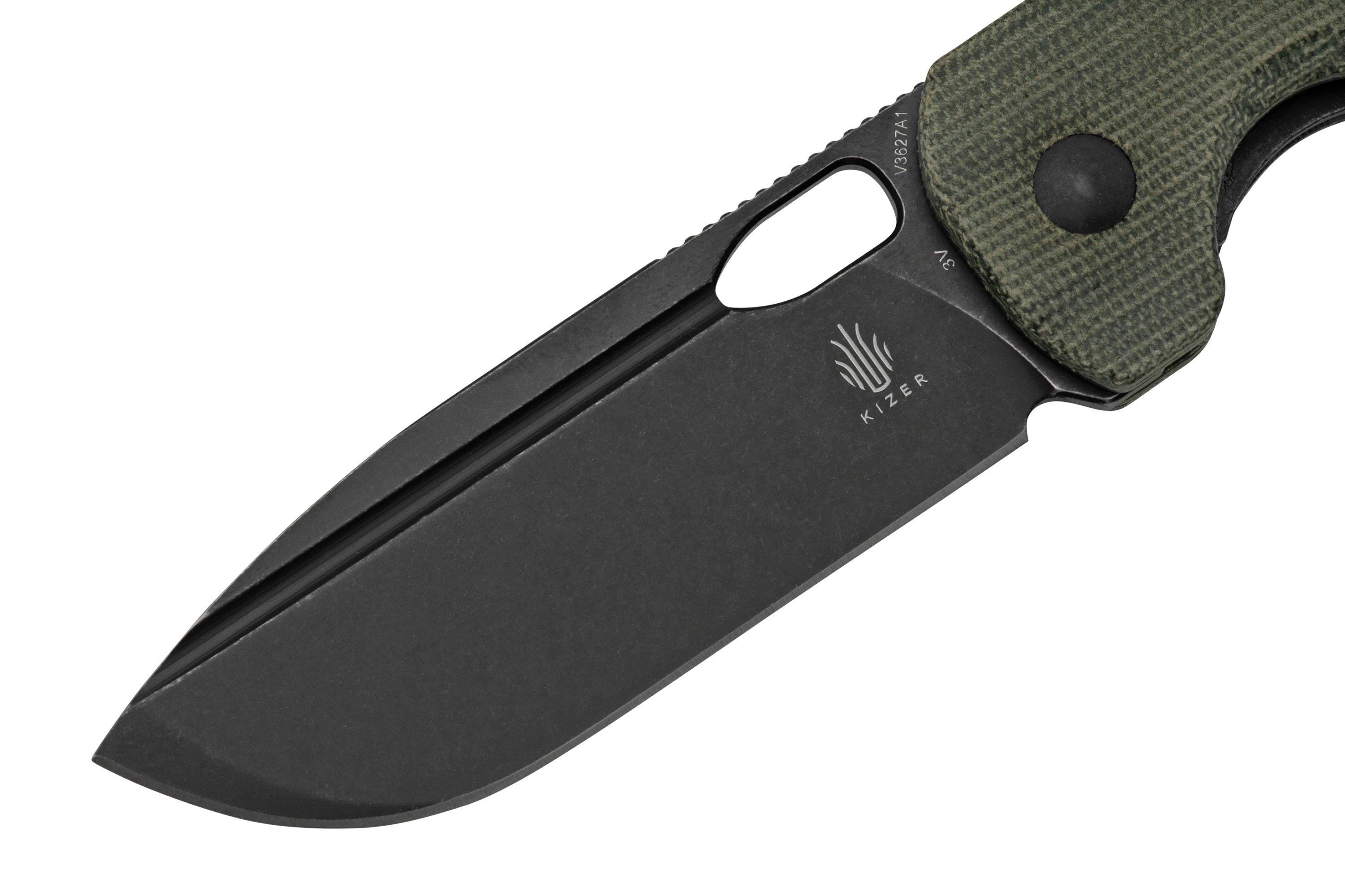 Kizer Bugai V3627A1 Black Micarta, Black Stonewash, pocket knife, Denis ...