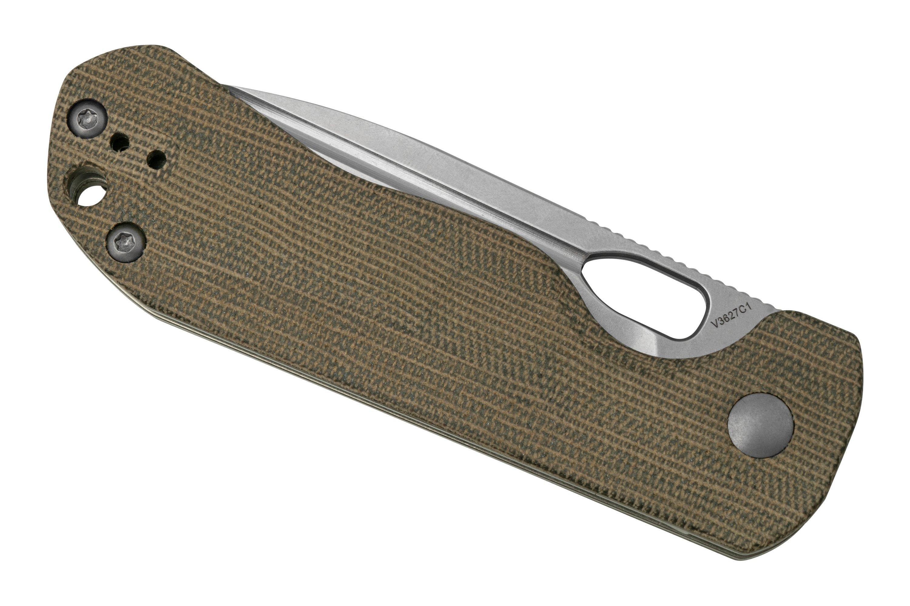 Kizer Bugai V3627C1 Green Micarta, Stonewash, pocket knife, D.Antimonov ...