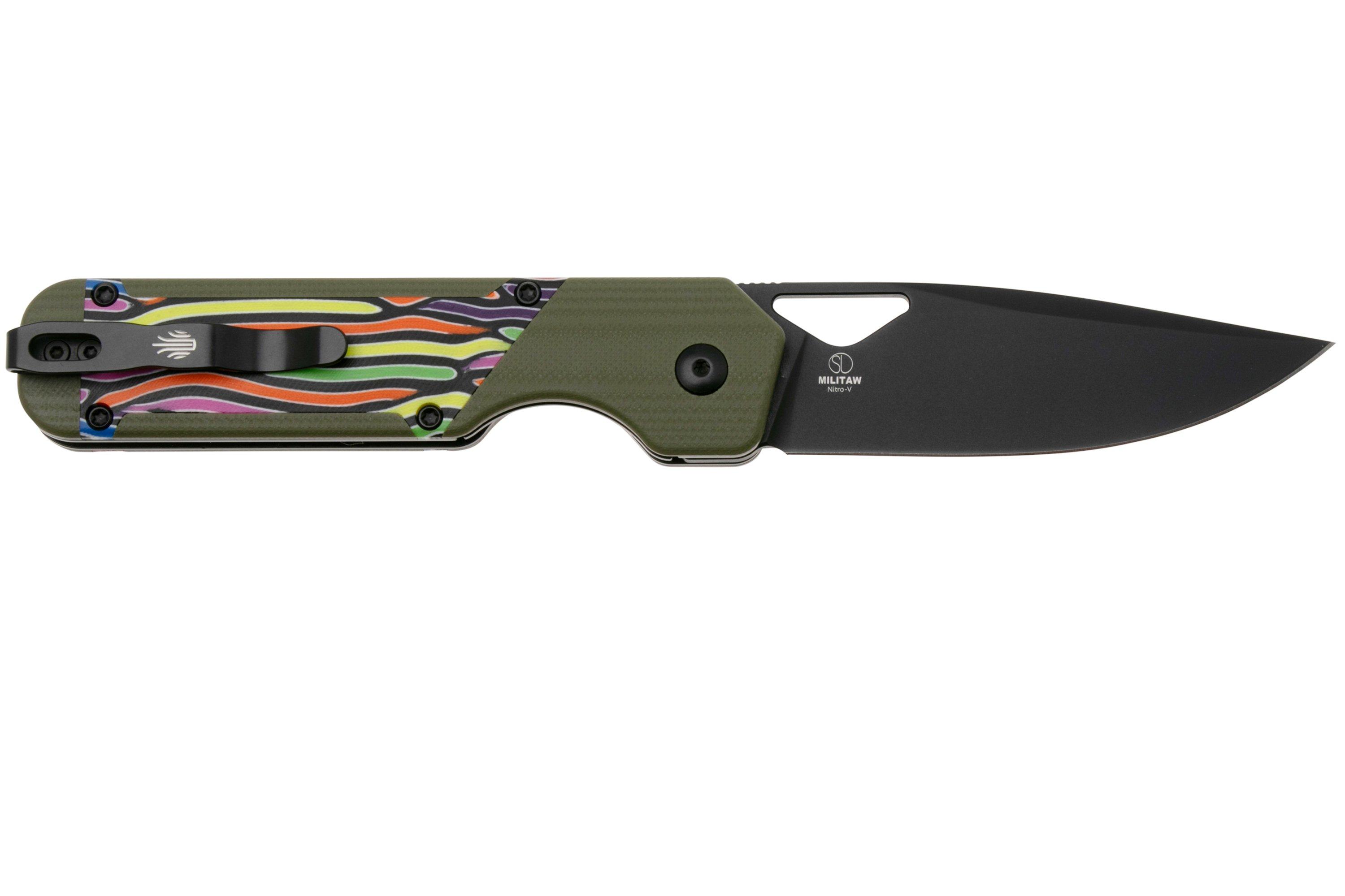 Kizer Vanguard Militaw V3634A3 Liner Lock, Satin Nitro-V, Green G10 ...