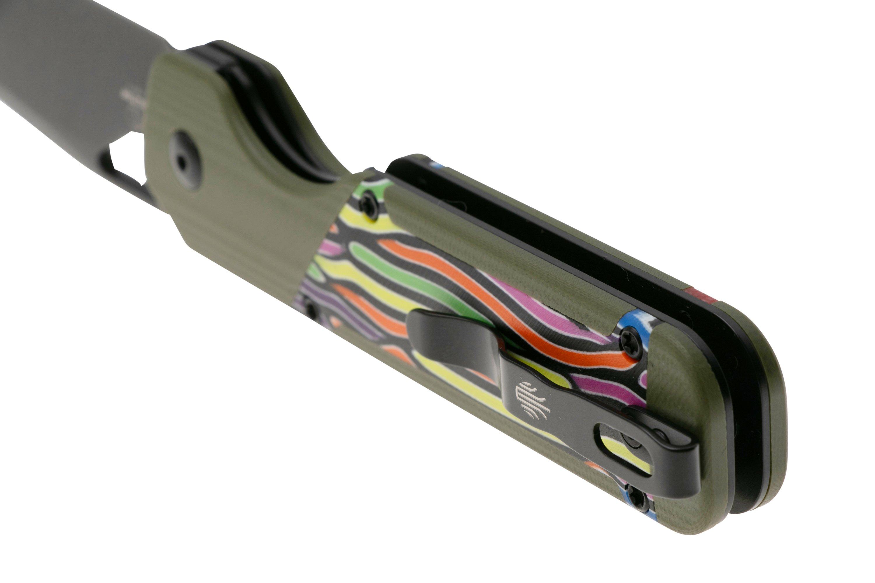 Kizer Vanguard Militaw V3634A3 Liner Lock, Satin Nitro-V, Green G10 ...